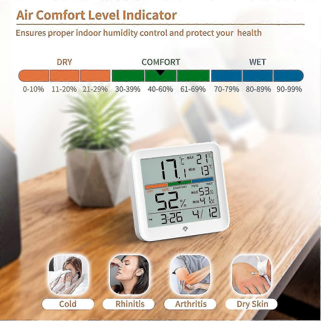 Digital Humidity Humidity Gauge Accurate Temperature Monitor With Max ...