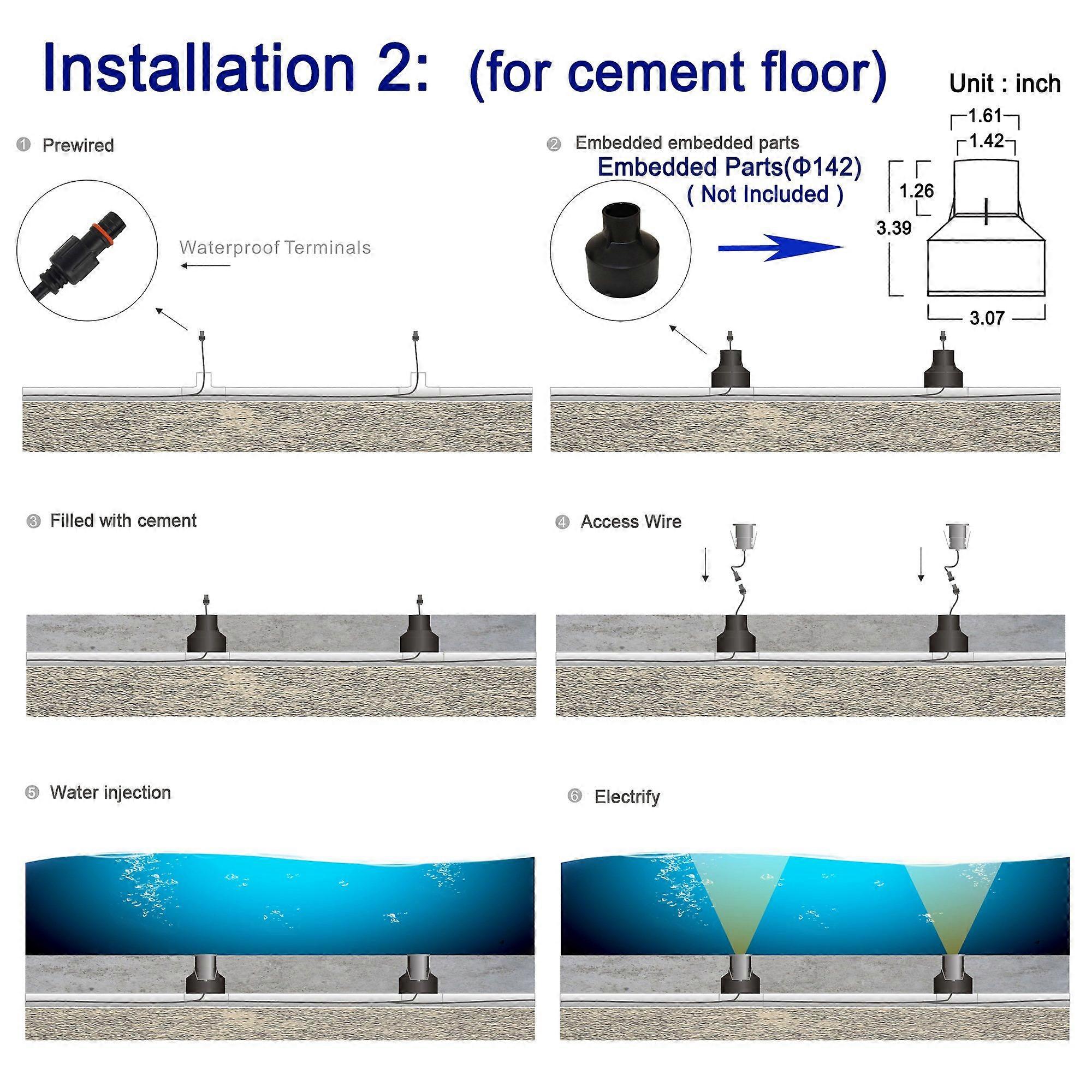 LED Underwater Pool Lights,3W,12V-24V DC,IP68 Waterproof,Stainless ...