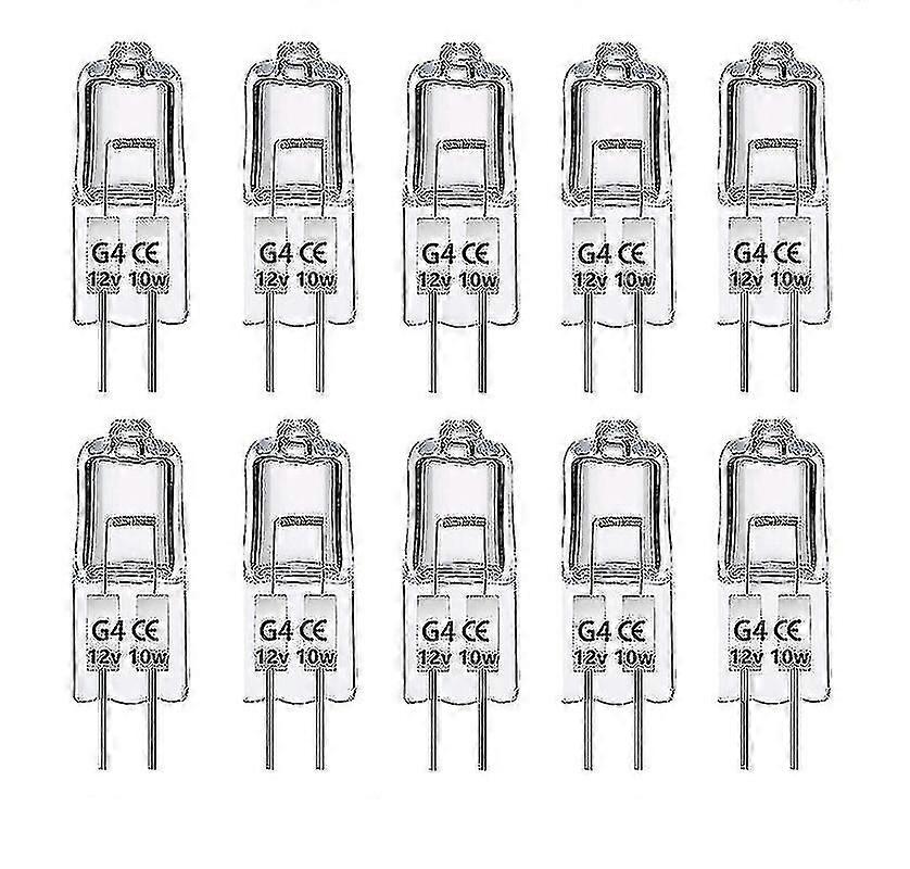 10Pack G4 Halogen Light Bulbs 10W 12V Dimmable 2 Pin Lamp Bulb, Warm ...