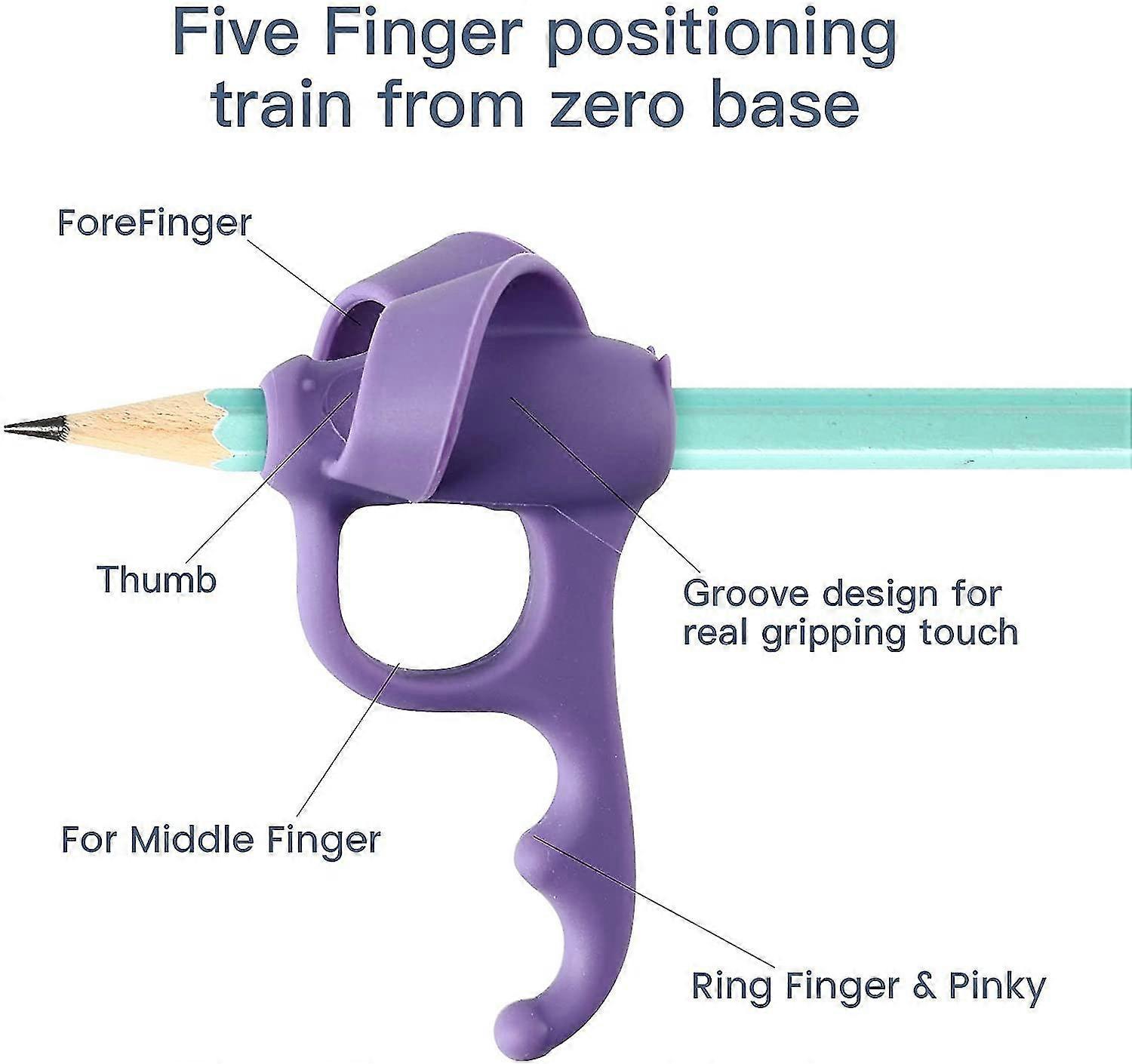 Pencil Grips For Kids Handwriting Ergonomic 5 Fingers Pencil Grippers ...