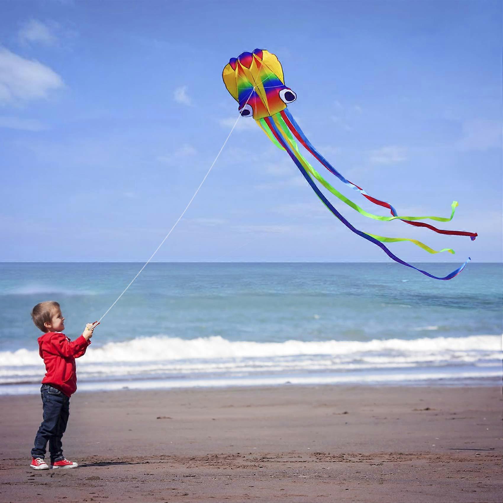 Giant Soft Rainbow Octopus Kite for Kids and Adults. Large Kite with ...