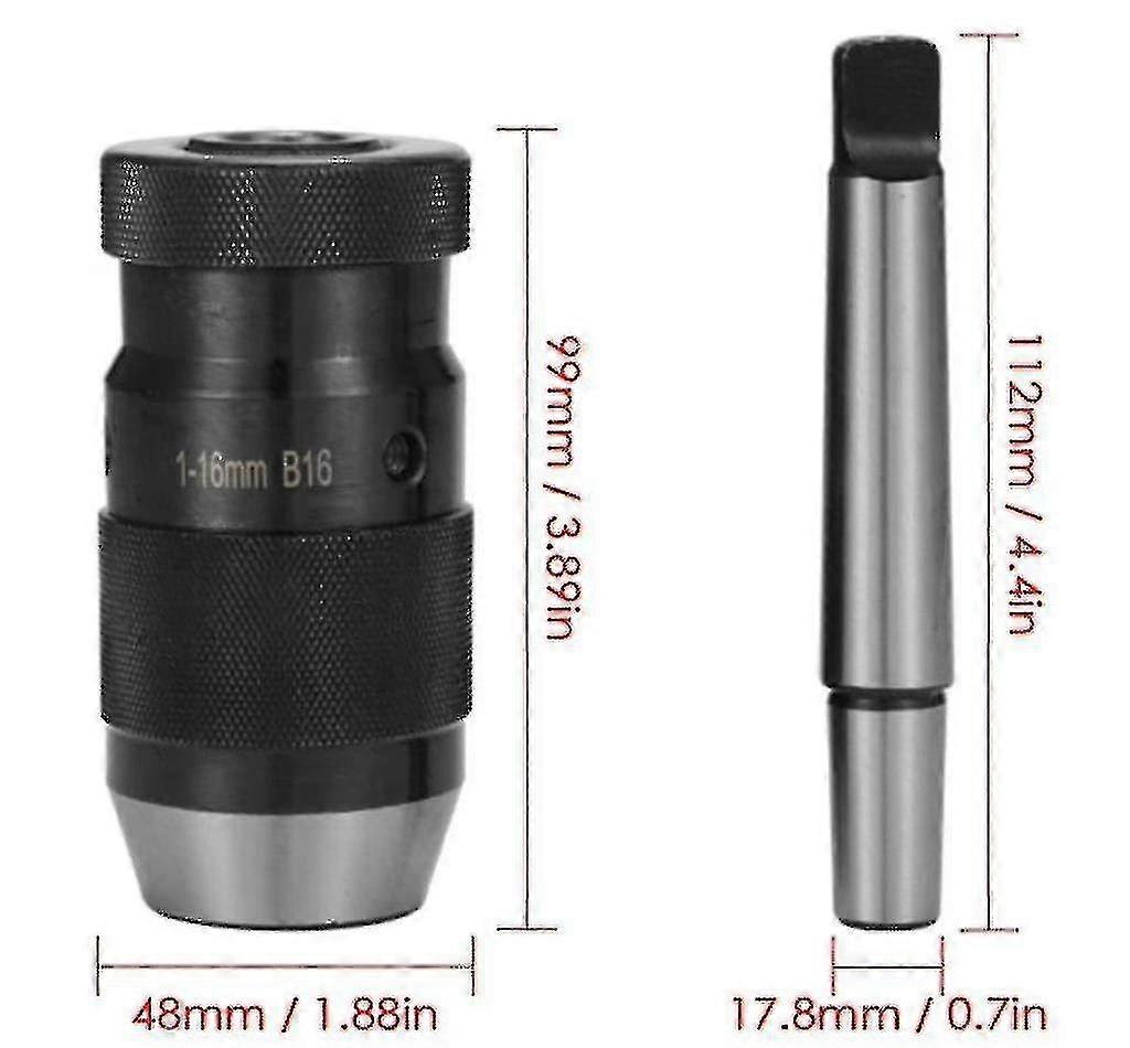 Bohrfutter Schnellspann-bohrfutter 1-16mm B16 Mit Kegeldorn Mk2 Austreiblappencondition:new ...