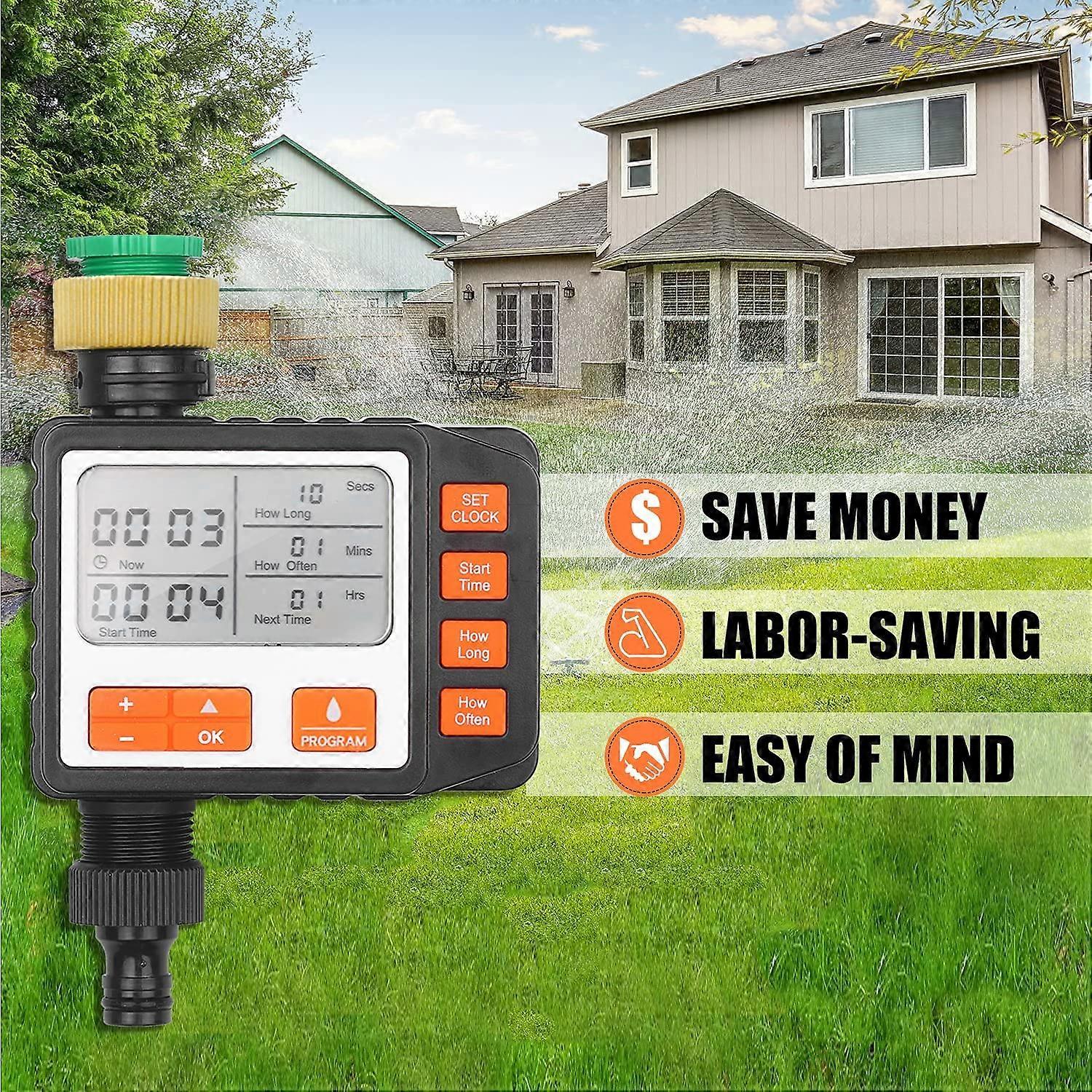 Automatic Watering Timer, Programmable Digital Hose Faucet Timer Smart ...