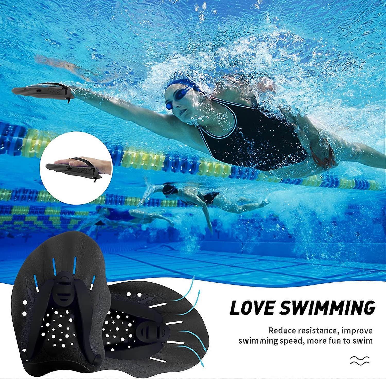 Swim Paddles Hand, Swim Paddles for Lap Swimming - Swim Hand Paddles ...