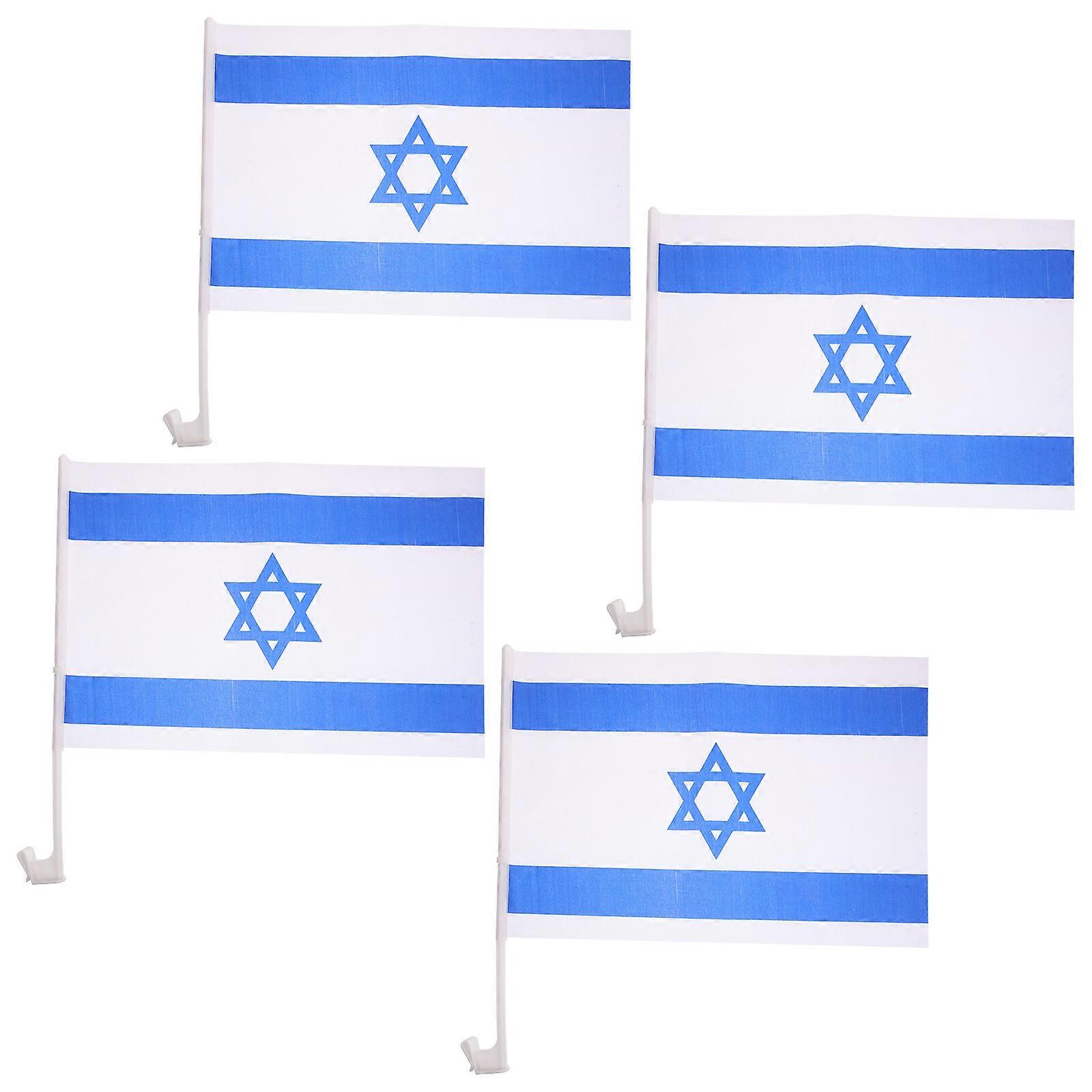 4pcs Israel Flag Decorative National Flag Car Window Flag Decor Israel ...
