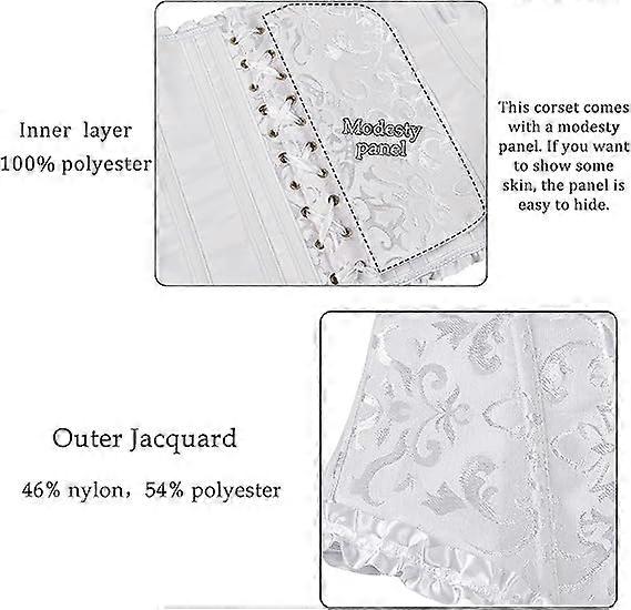 Women's Overbust Sweetheart Lace Up Plastic Bones Corset Bustier Top ...