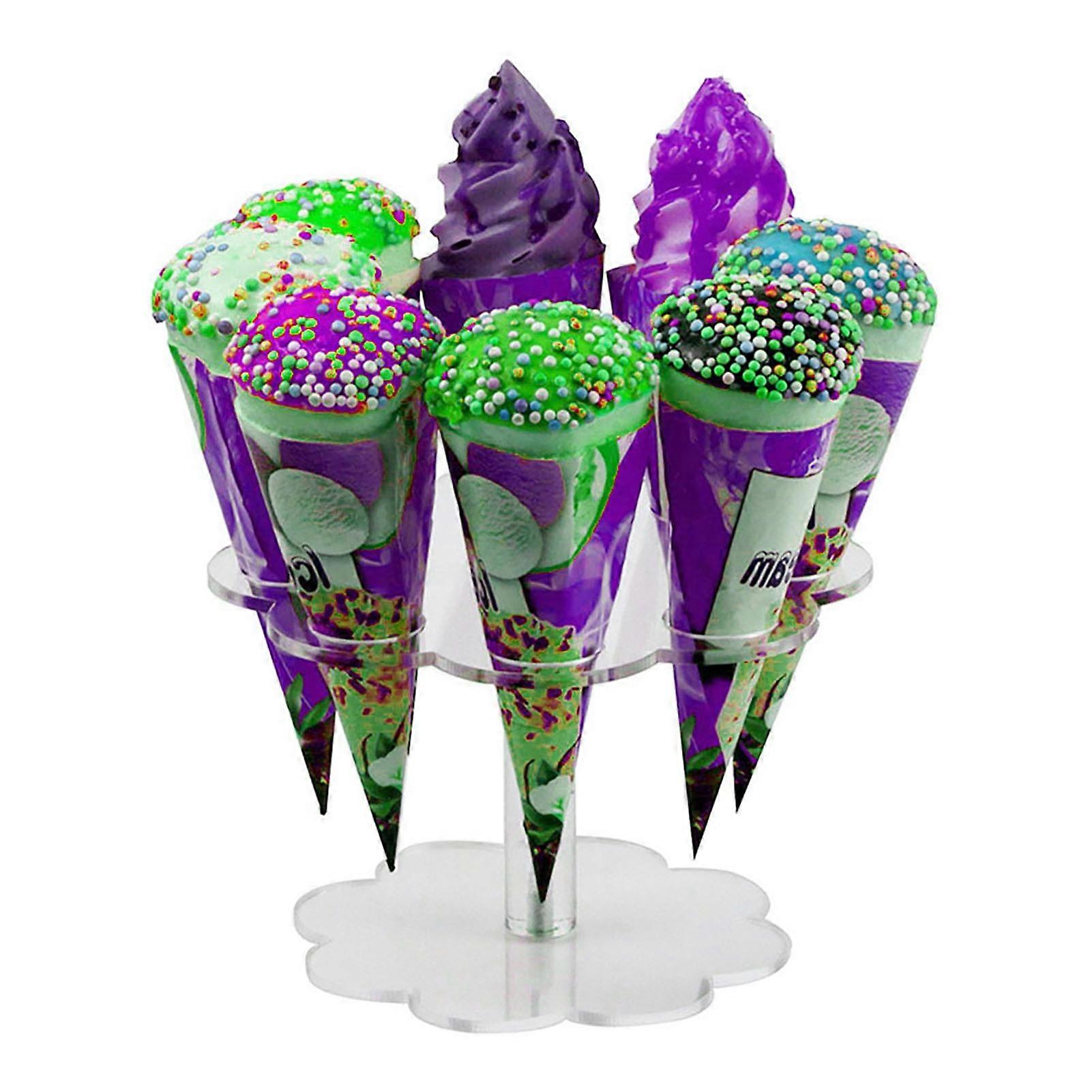 Ice Cream Cone Holder Detachable Anti-deformed Acrylic 8 Holes Wedding ...