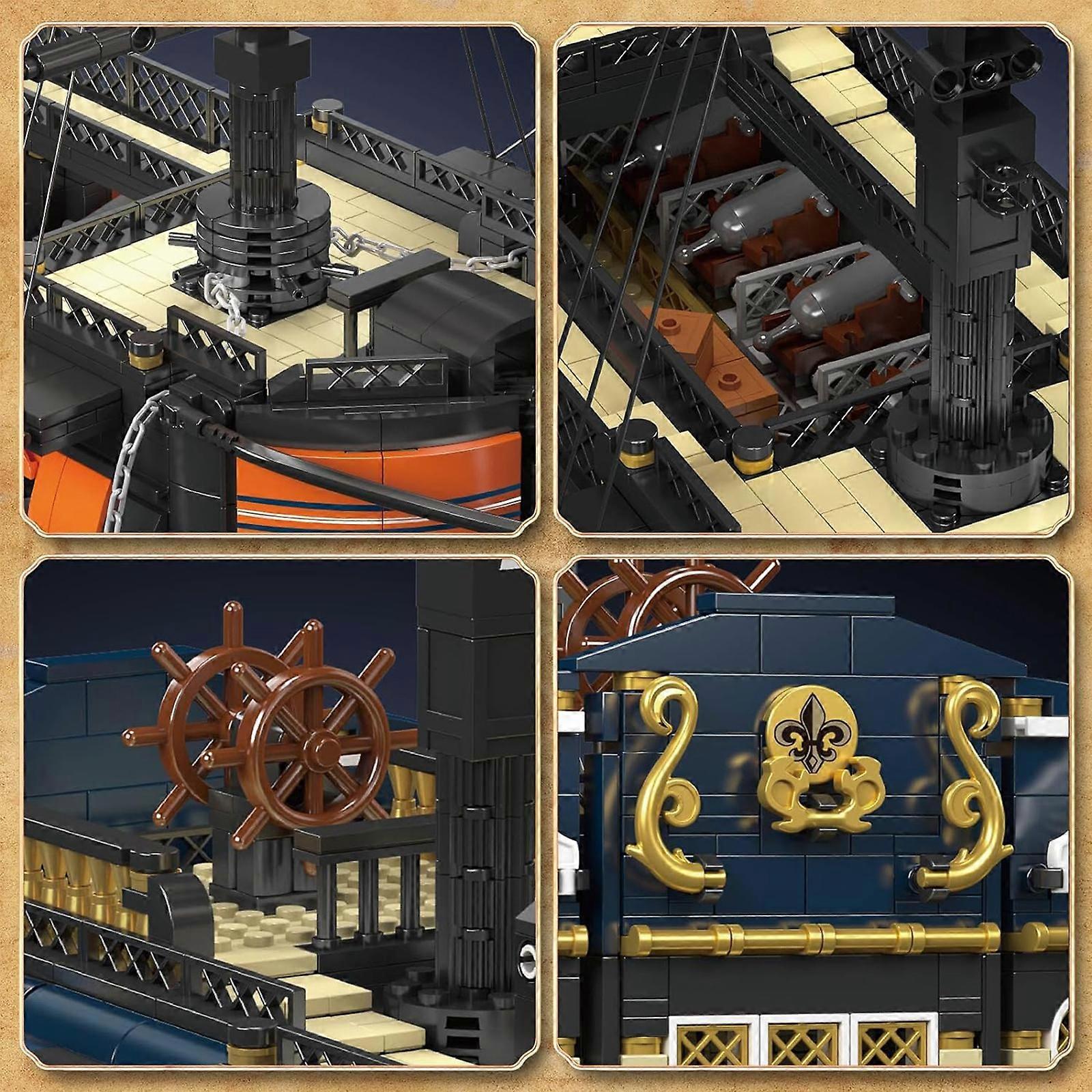 Mould King MOC Technology Imperial Flagship Pirate Ship Clamp Building ...