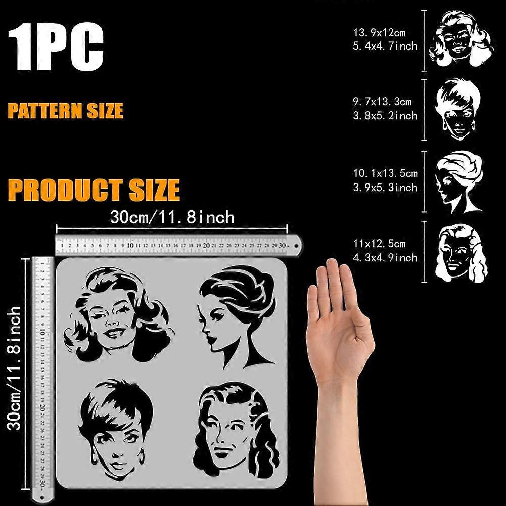 Golden Girls Stencil 11.8x11.8" Realistic Lady Avatar Painting Stencils ...