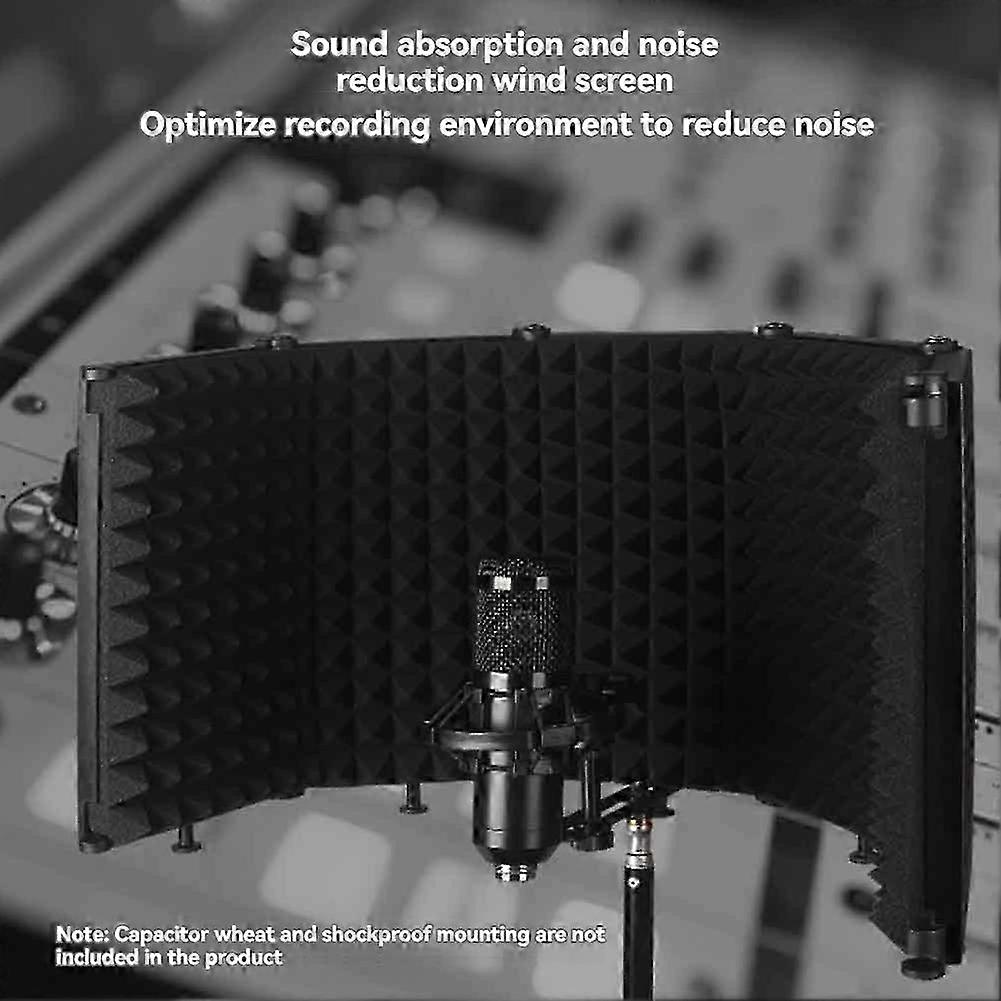 Microphone Isolation Shield Foldable Mic Shield With Triple Sound ...