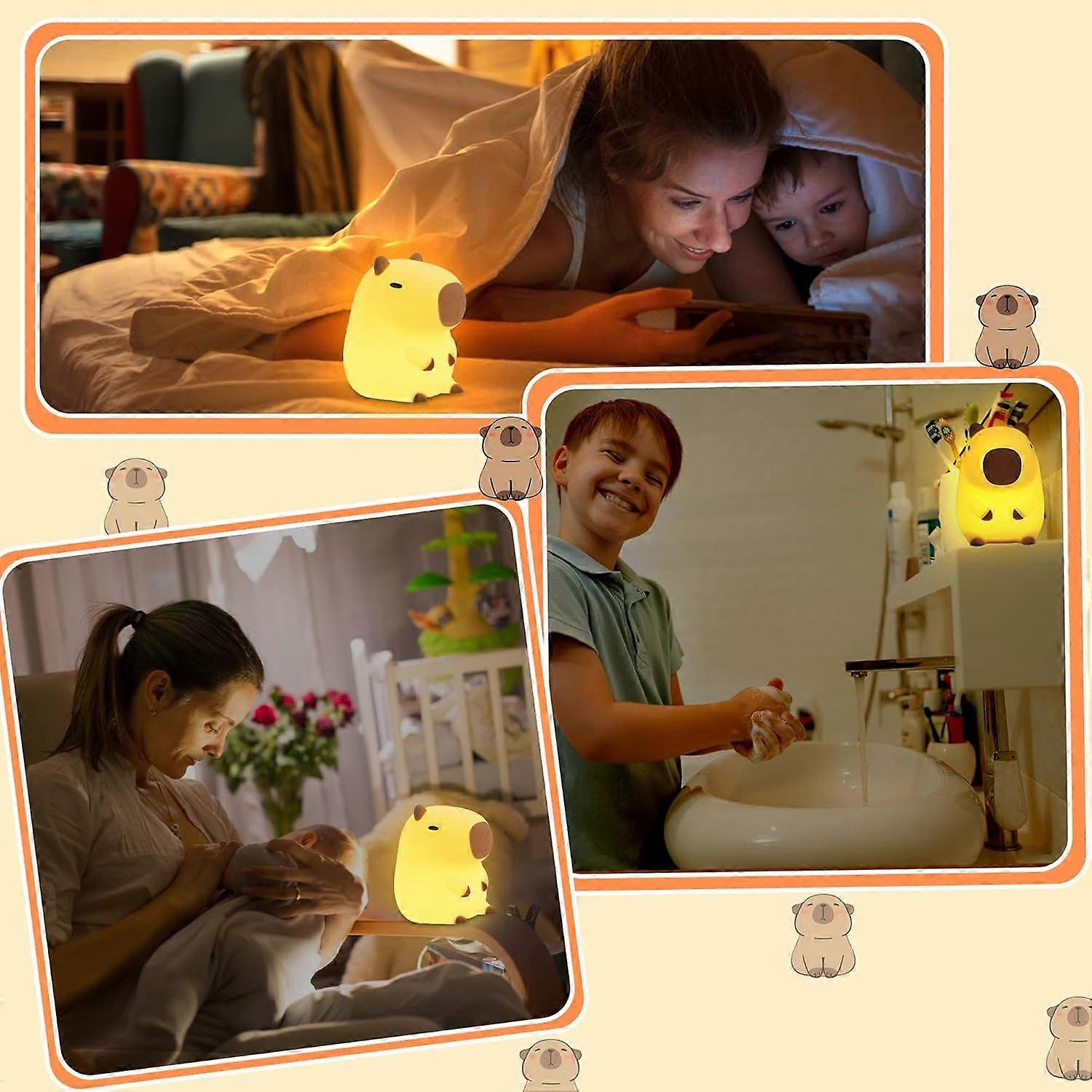 Cute Capybara Silicone LED Animal Nursery Lamp Night Light USB ...