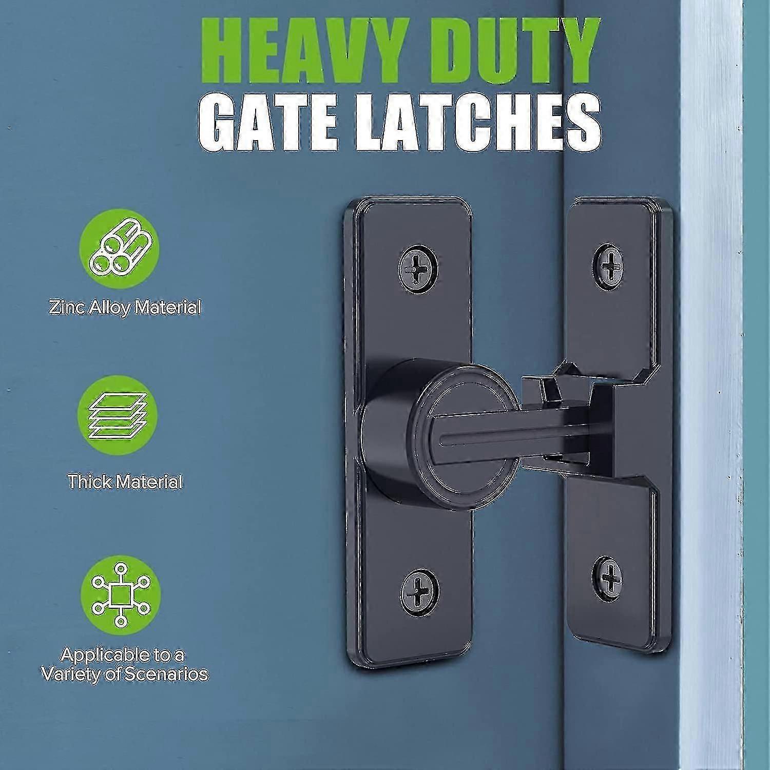 Barn Door Lock Hardware, 90 Degree Heavy Duty Gate Latches Flip Latch Safety Door Bolt Latch ...