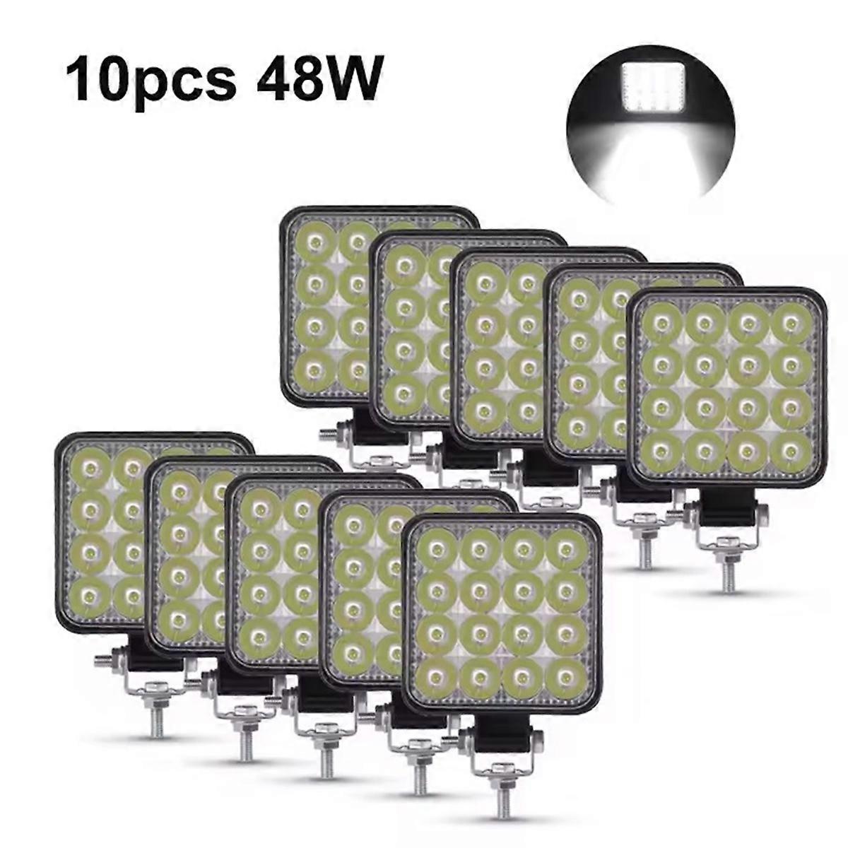 12V 24V Led Light Bar 48W Work Light Bar Square Spotlight for Jeep ...