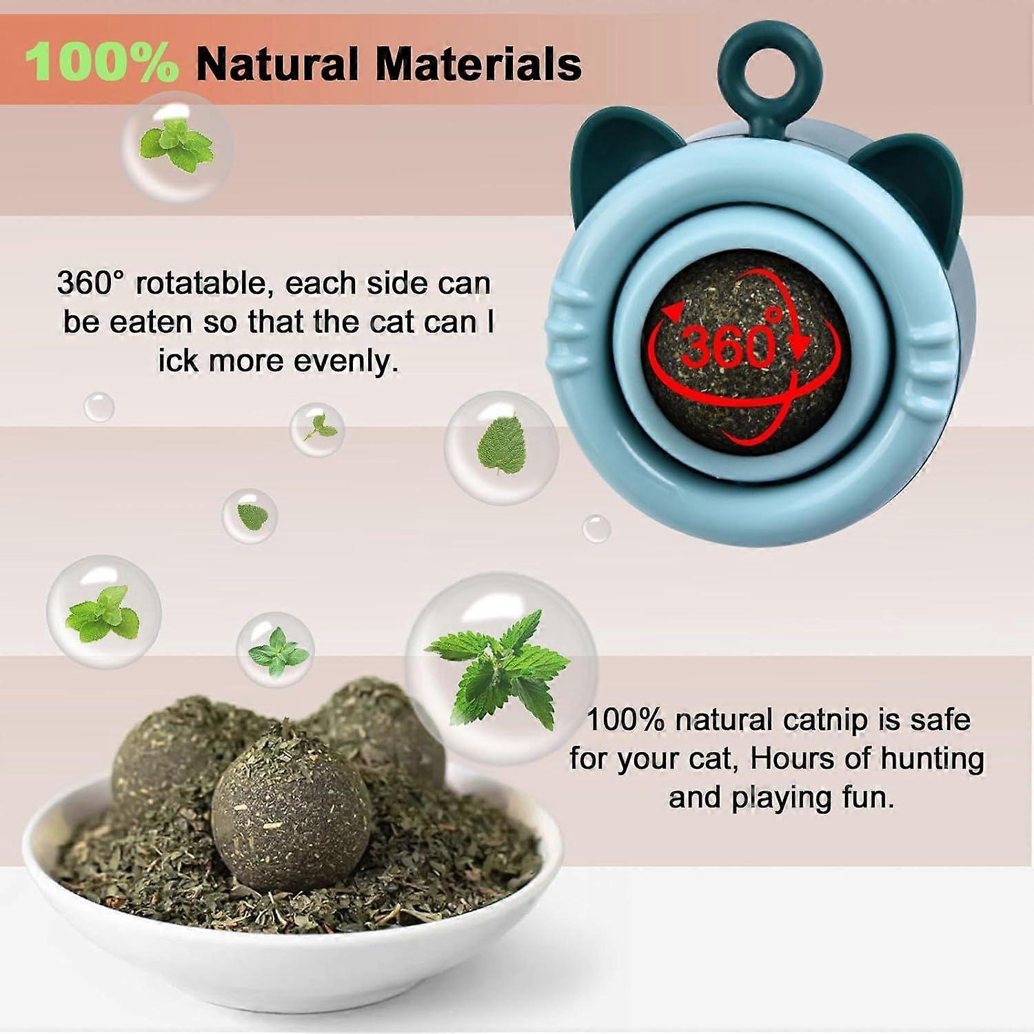 Catnip Ball Toys for Cats to Lick, Catnip Roller Balls for Walls (3 ...
