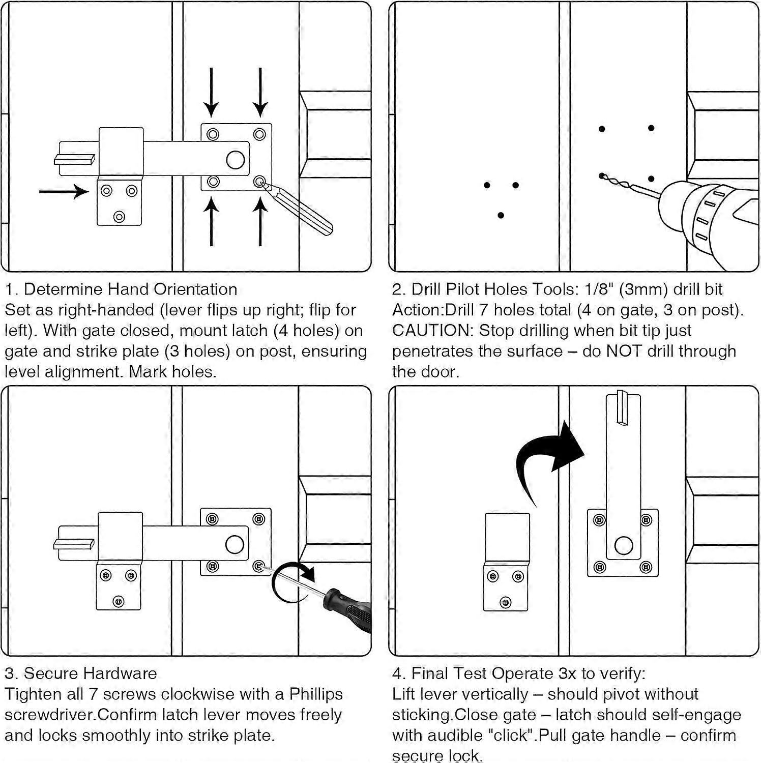 6" Farm Flip Gate Latch for Wooden Fence - Sturdy Barn Door Lock Flip ...