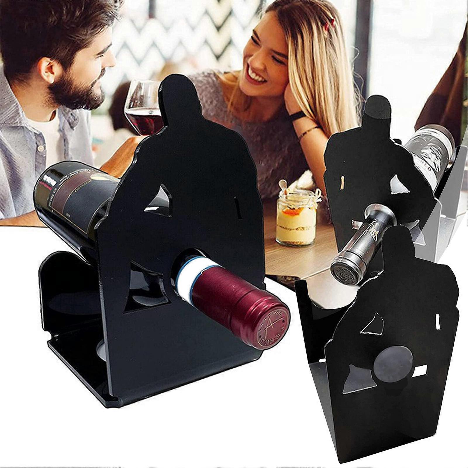Barry Wood Metal Single Bottle Wine Holder, Creative Wine Display Rack ...