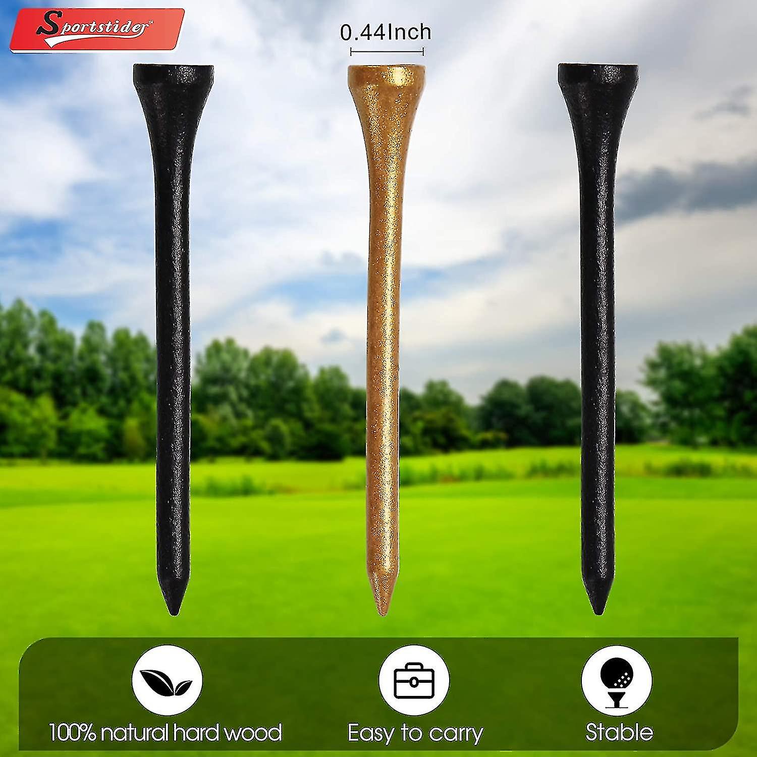 Golf Tees, 2 3/4 Inch, 70 Count, Professional Deluxe Wooden Golf Tee ...