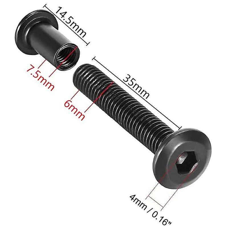 Pack of 10 M6 x 35mm Fixing Bolts with Matching Nuts Sleeve Nut with ...