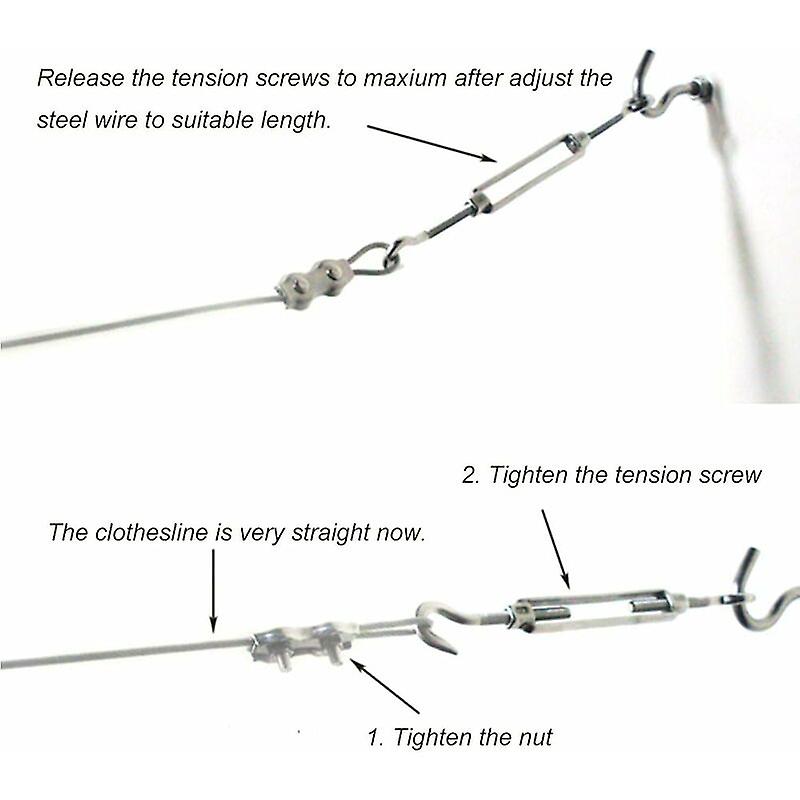 3m Φ3mm PVC coated stainless steel cable with cable tensioner for ...