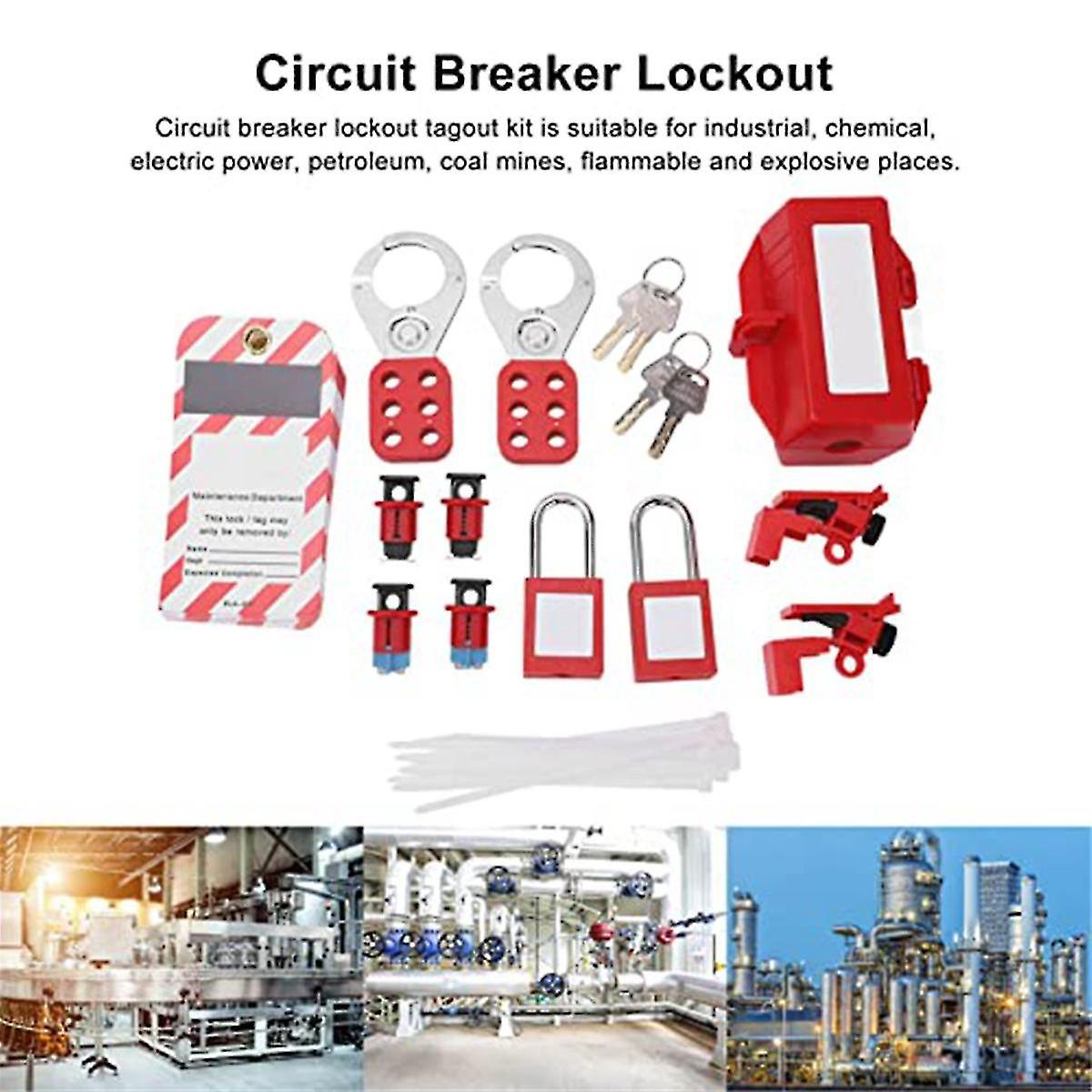 Electrical Circuit Breaker Lockout Tagout Kit,safty Padlock Set Plug ...