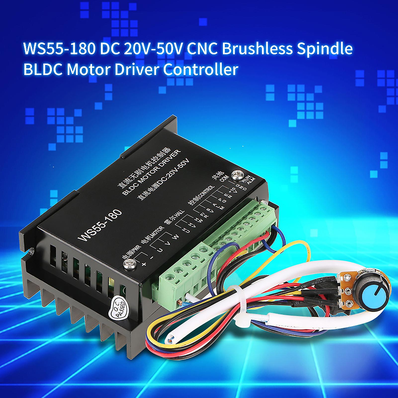WS55‑180 DC 20V‑50V CNC Brushless Spindle BLDC Motor Driver Controller ...