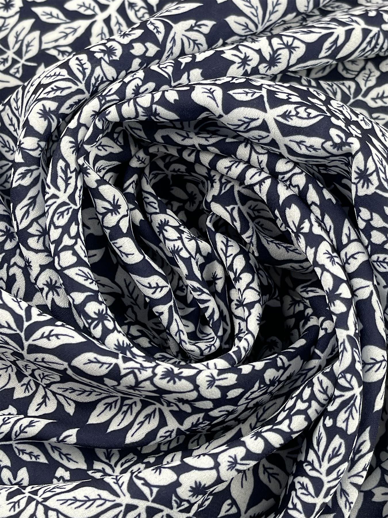 John Kaldor Liza Georgette Fabric Navy - per metre | Fruugo UK