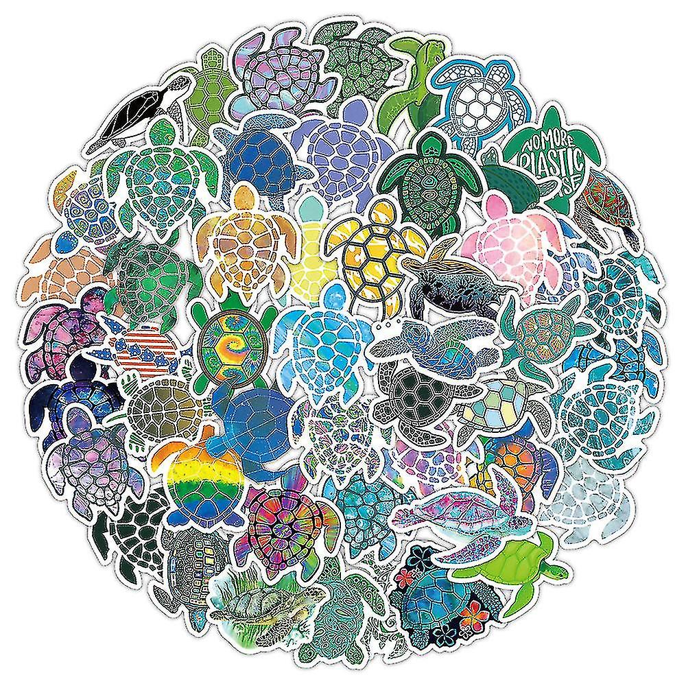 50/100pcs Sea Turtle Stickers For Kids, Colorful Cute Ocean Animals ...