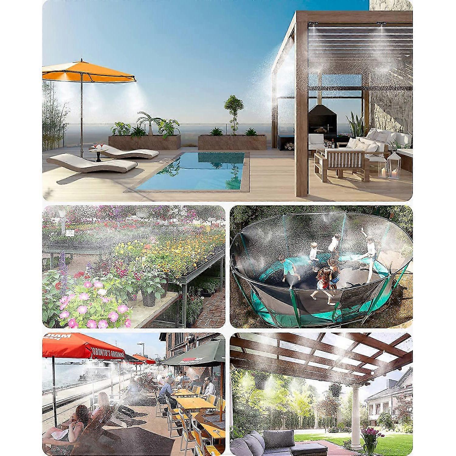 Water Fogger Misting Cool System Kit For Greenhouse Garden Patio Water ...