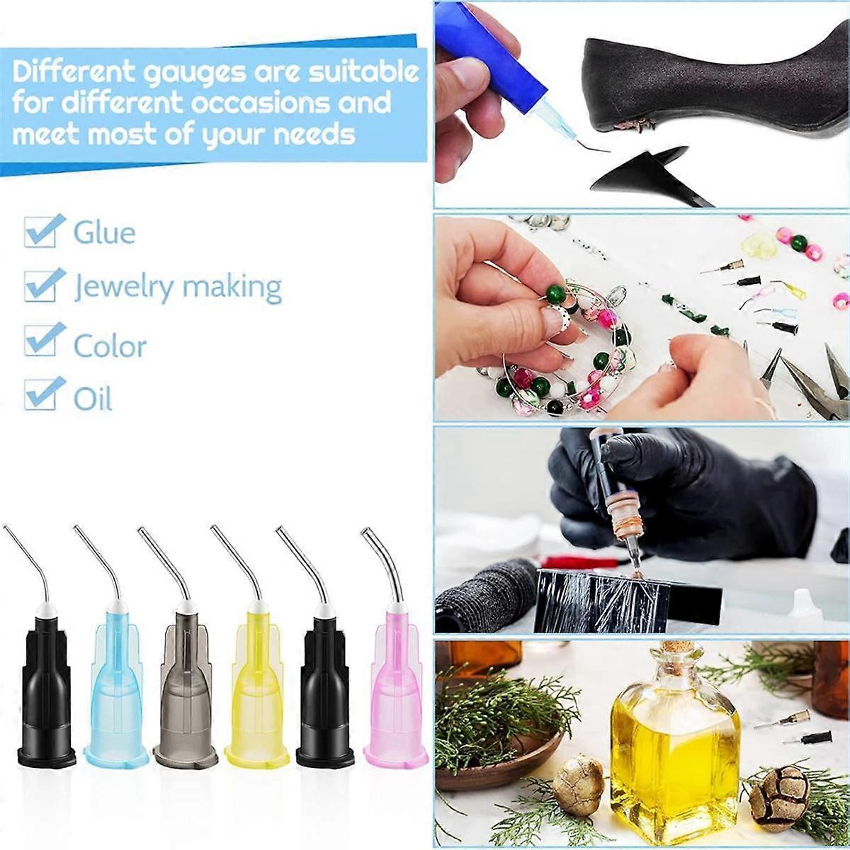 300 Pcs Bent Dispensing Tips Blunt Tip Dispensing Needles Dental Pre ...