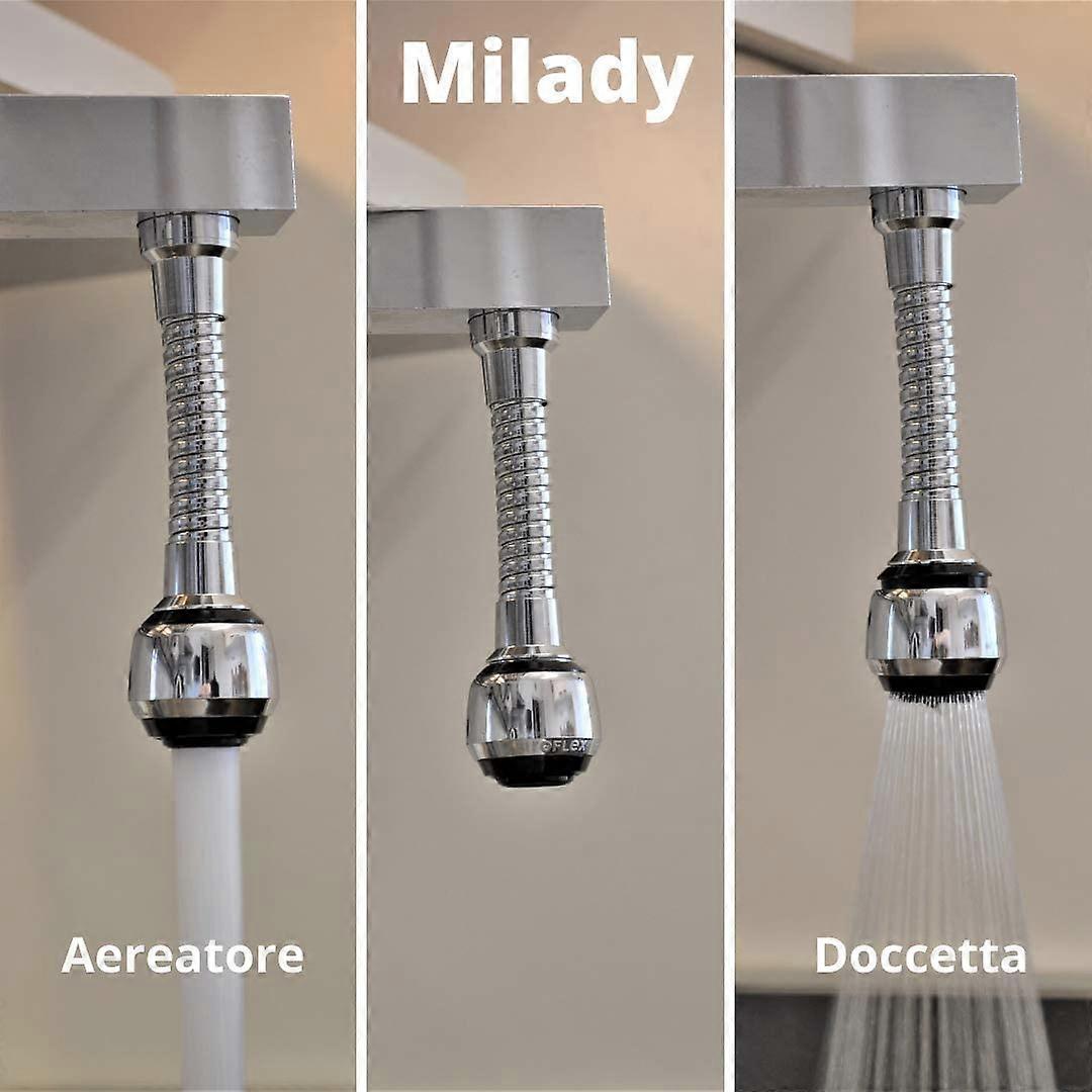 Milady 2510/S Aerator, Made in Italy, Kitchen Tap Aerator with Hose, Brass Ferrule, Tap Aerator ...