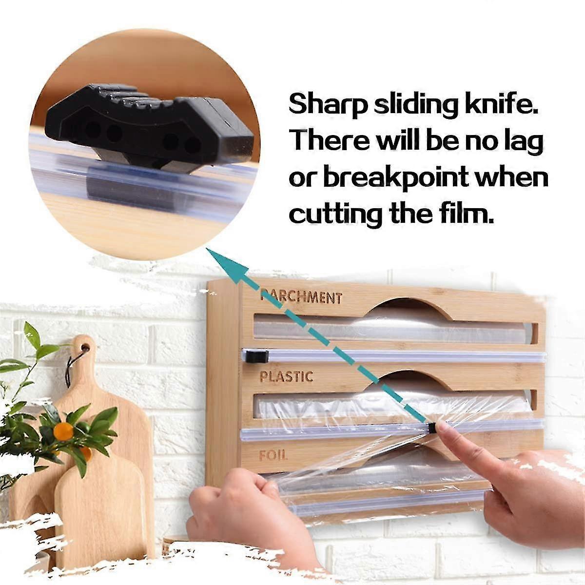 Wrap Dispenser, Aluminum Tin Foil and Wax Paper Storage Dispenser with ...