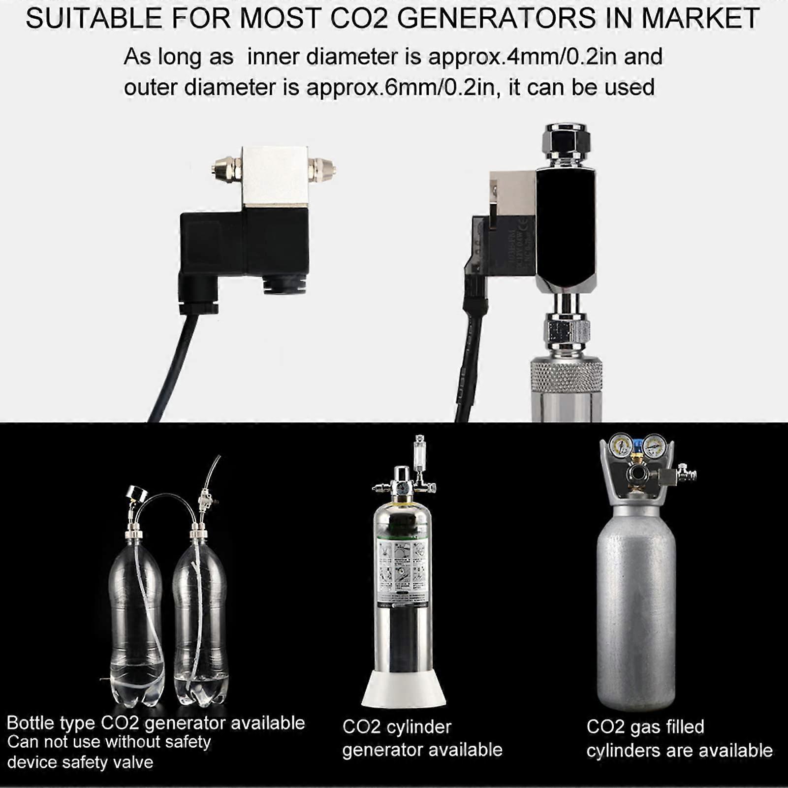 Aquarium CO2 Solenoid Valve, Mini External CO2 Solenoid Valve, CO2 System Regulator for Low ...