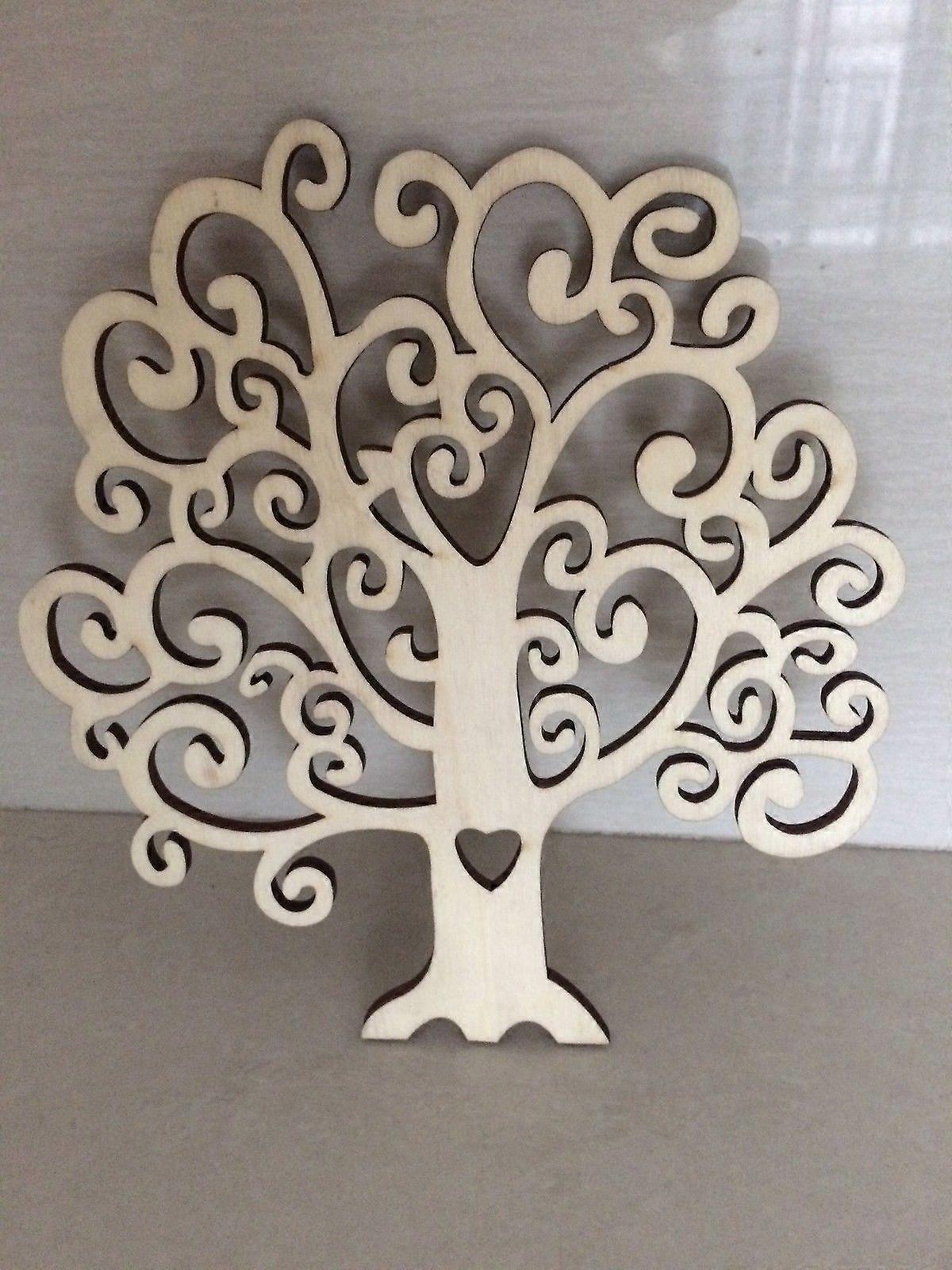 2pcs Wooden Trees Slices Hole Love Heart for DIY MDF Family Tree Craft ...