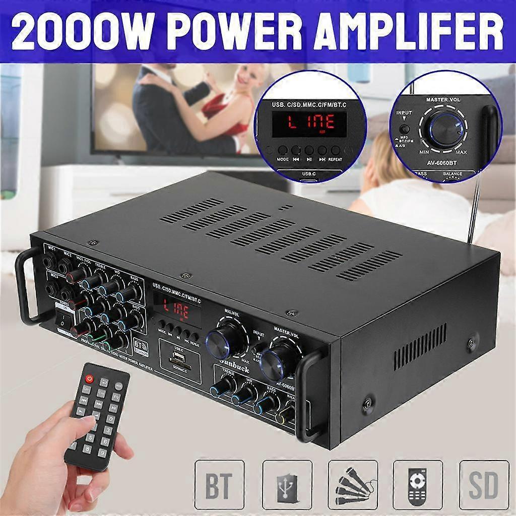 Home 800W AV-6060BT HIFI Digital Amplifier Bluetooth 50 Audio Power Car ...