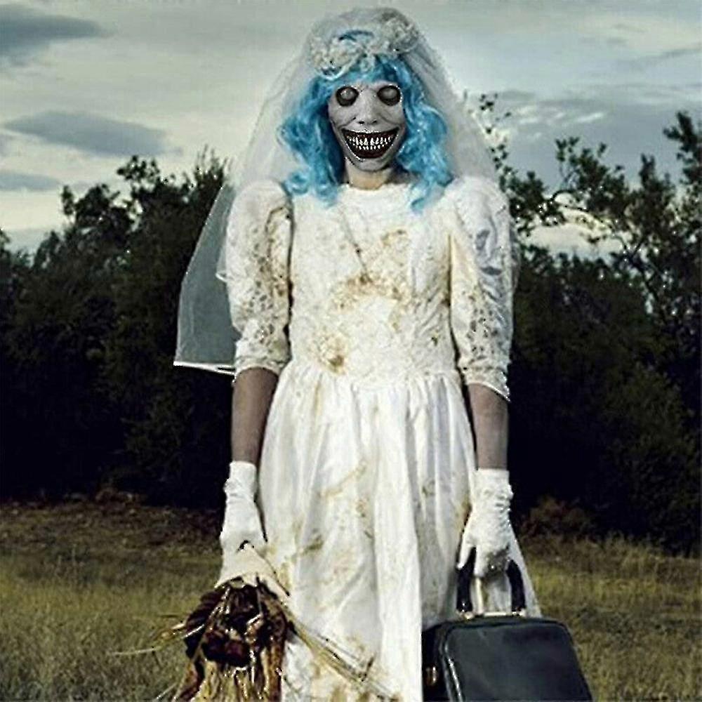 Creepy Scary Horror Cosplay Exorcist Mask Smiling Face Carnival Party ...