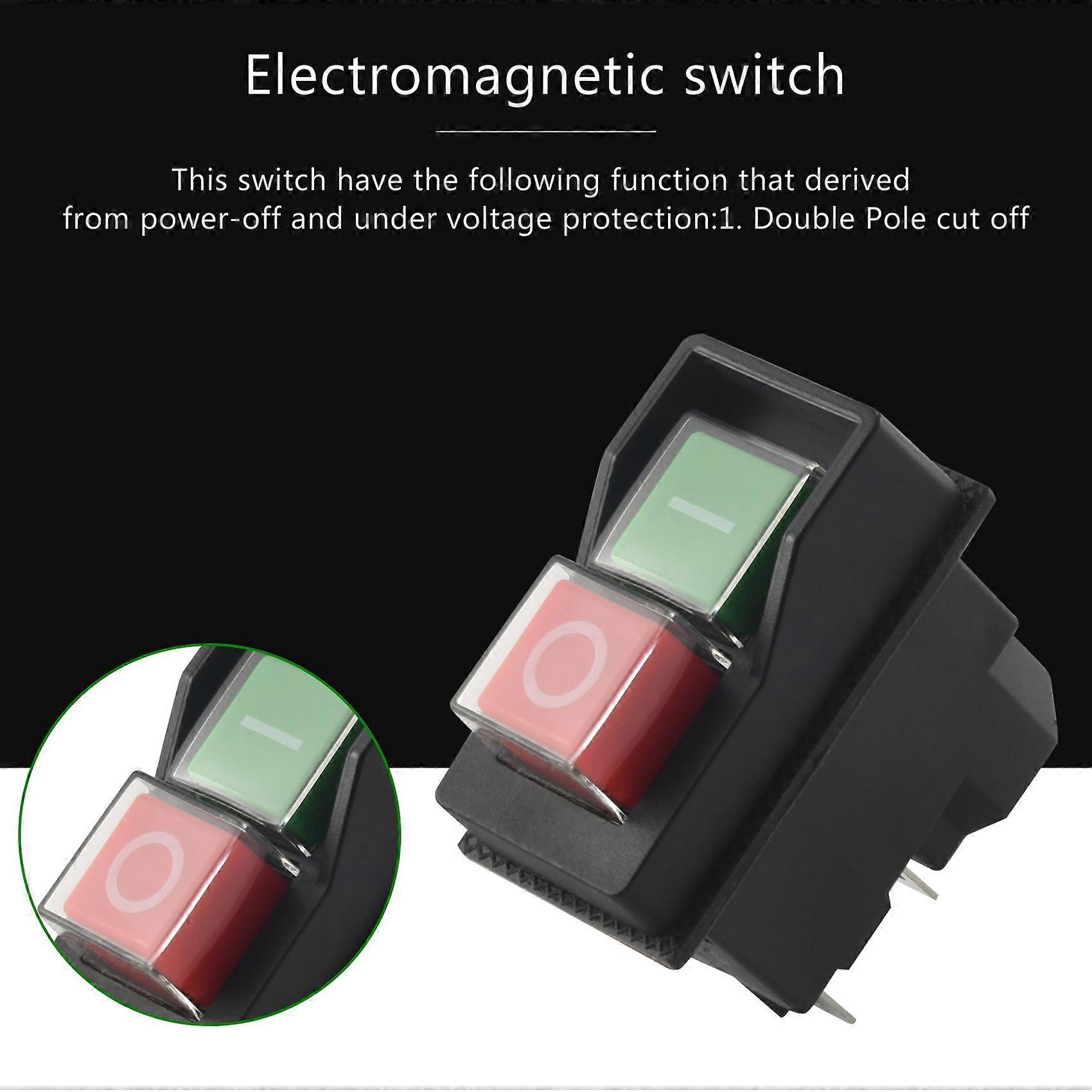 Waterproof Electromagnetic Push Button Switch 5 Pins KJD17 220-240V ...