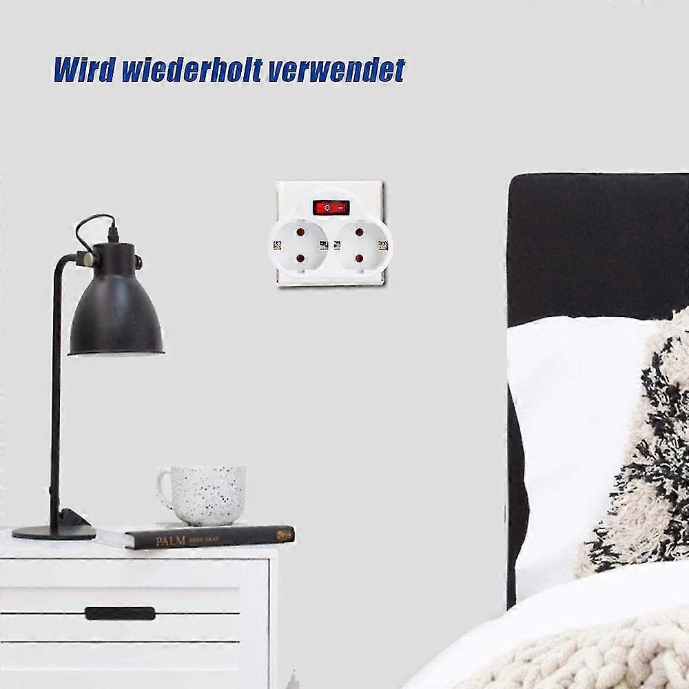 2pcs Socket Adapter With Switch, 250v/16a 3680w Portable Sockets Wall ...