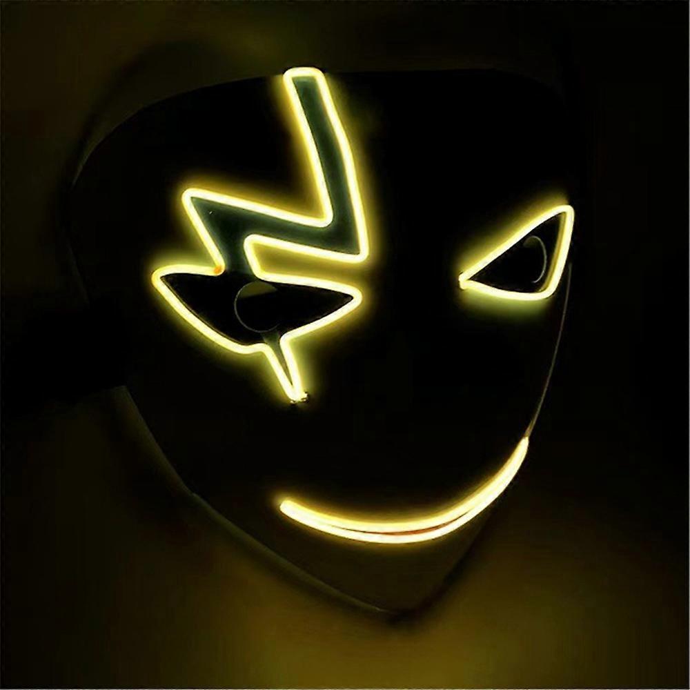 Halloween Party Props Scary Mask LED Light Up EL Wire Mask Cosplay Mask ...