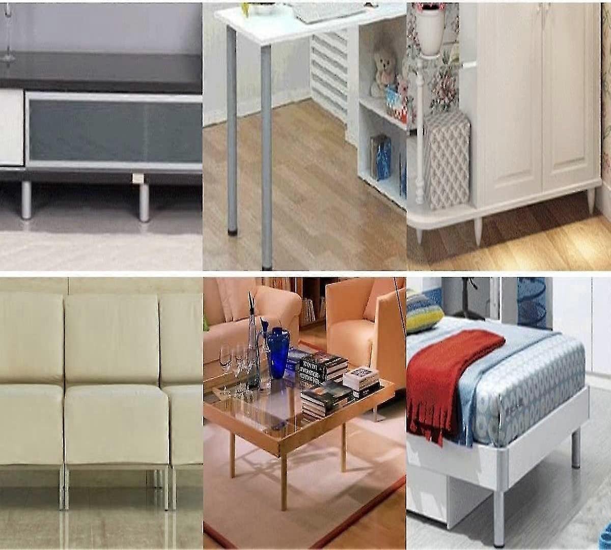 6 Pieces Adjustable Furniture Legs, 18cm Stainless Steel Furniture Legs ...