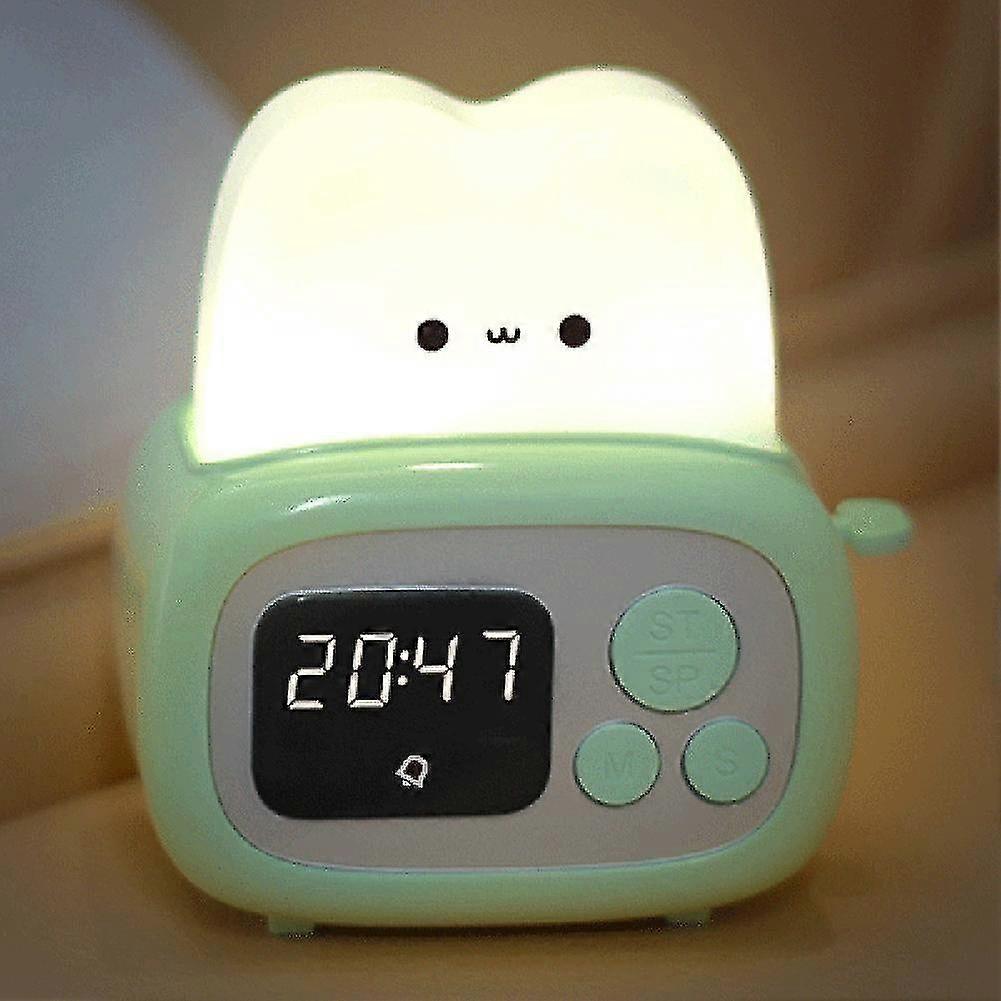 Cute Timer Clock Toaster Lamp USB Charging Bedside Night Light LED ...