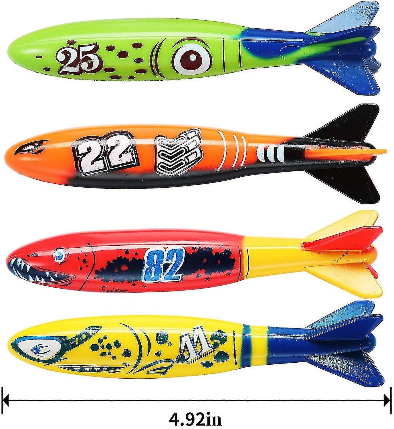 4 Piece Dive Torpedo Bandits Pool Toys Underwater Diving | Fruugo UK