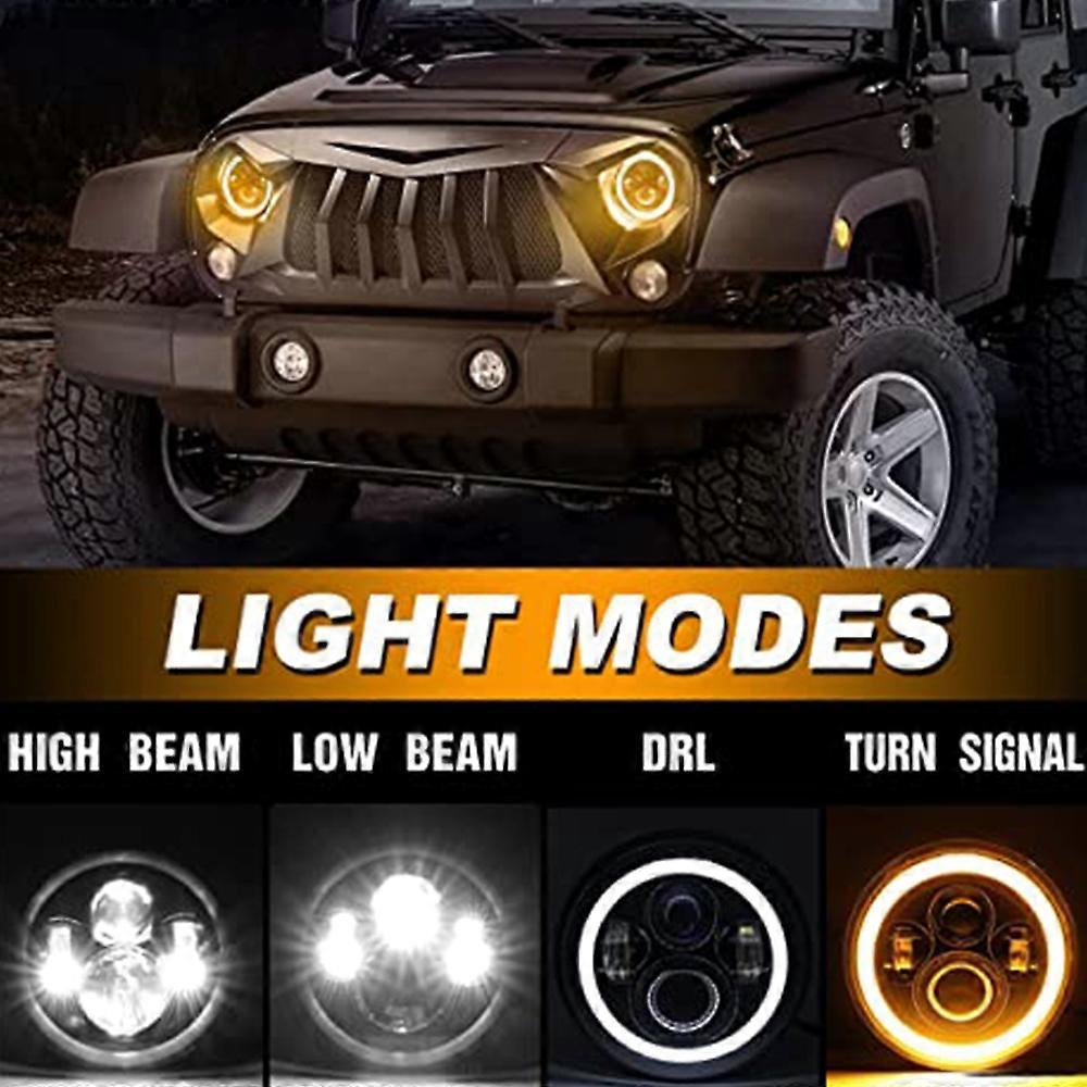 Car LED Headlight 7inch 75W Work Light Spot Off Road Round Jeep LED ...