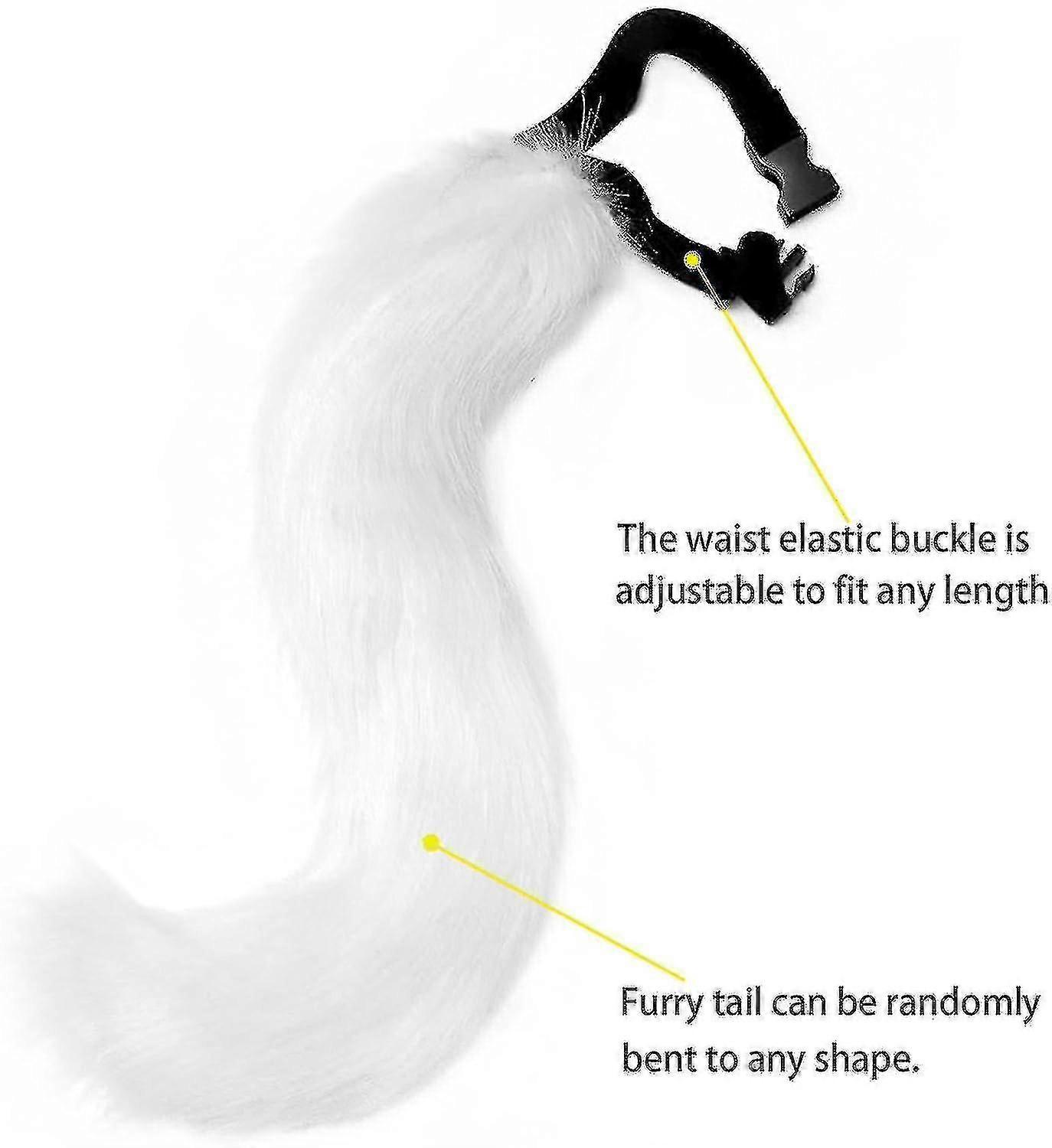 Faux Fur Fox Tail Cat Wolf Cosplay Costume Set Plush Mask Fluffy Paw ...