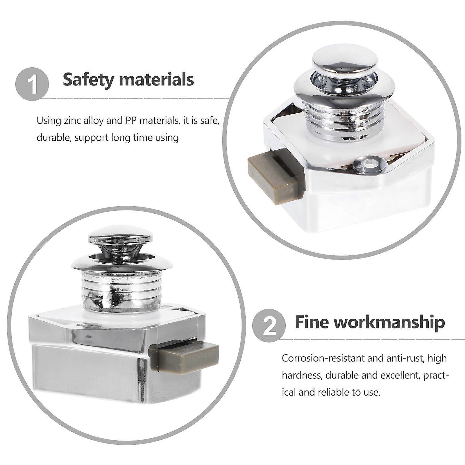 2 Pcs Rv Drawer Latch Keyless Push Button Locks Latches Lock Catch Push ...