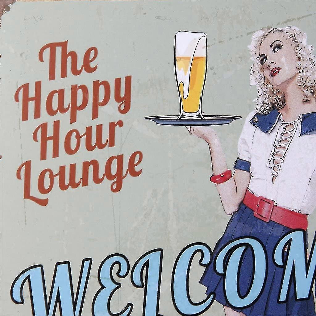 Beer Girl Signs Metal Plaque , Metal Advertising Wall Sign Retro Art ...