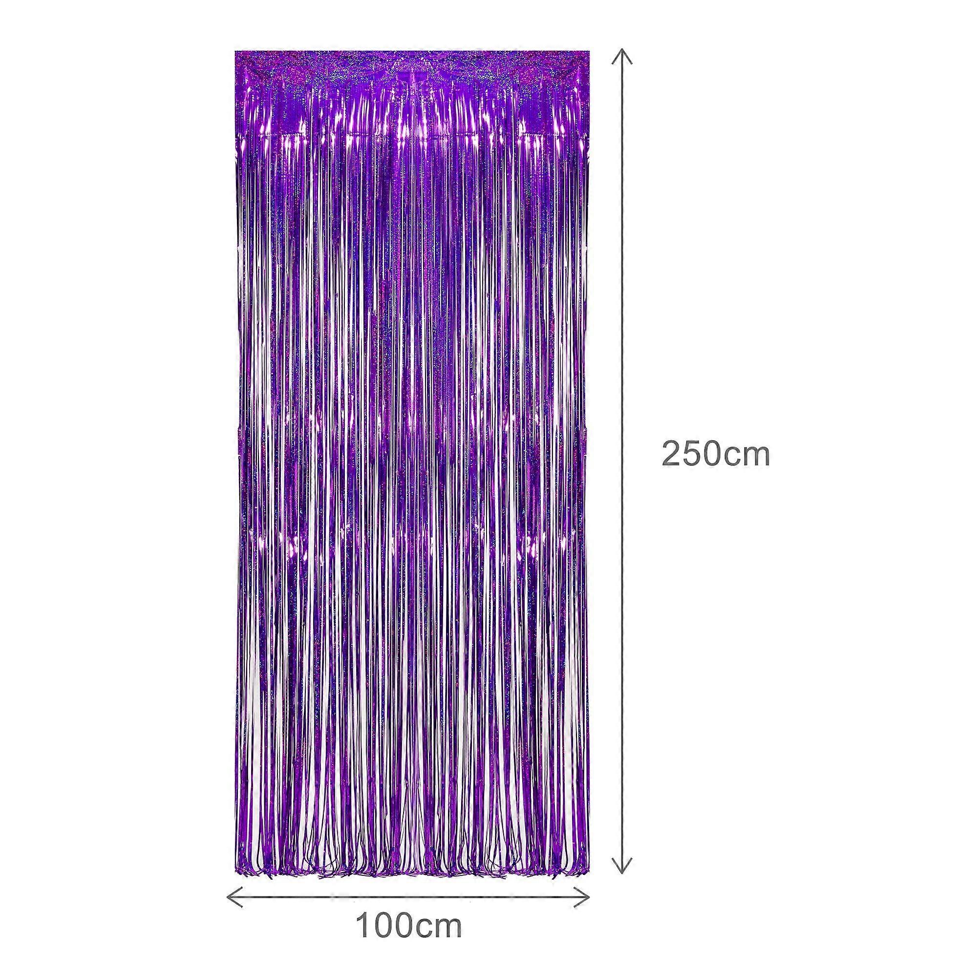 Purple Tinsel Curtain Party Backdrop - Foil Fringe Curtain Party Decor ...