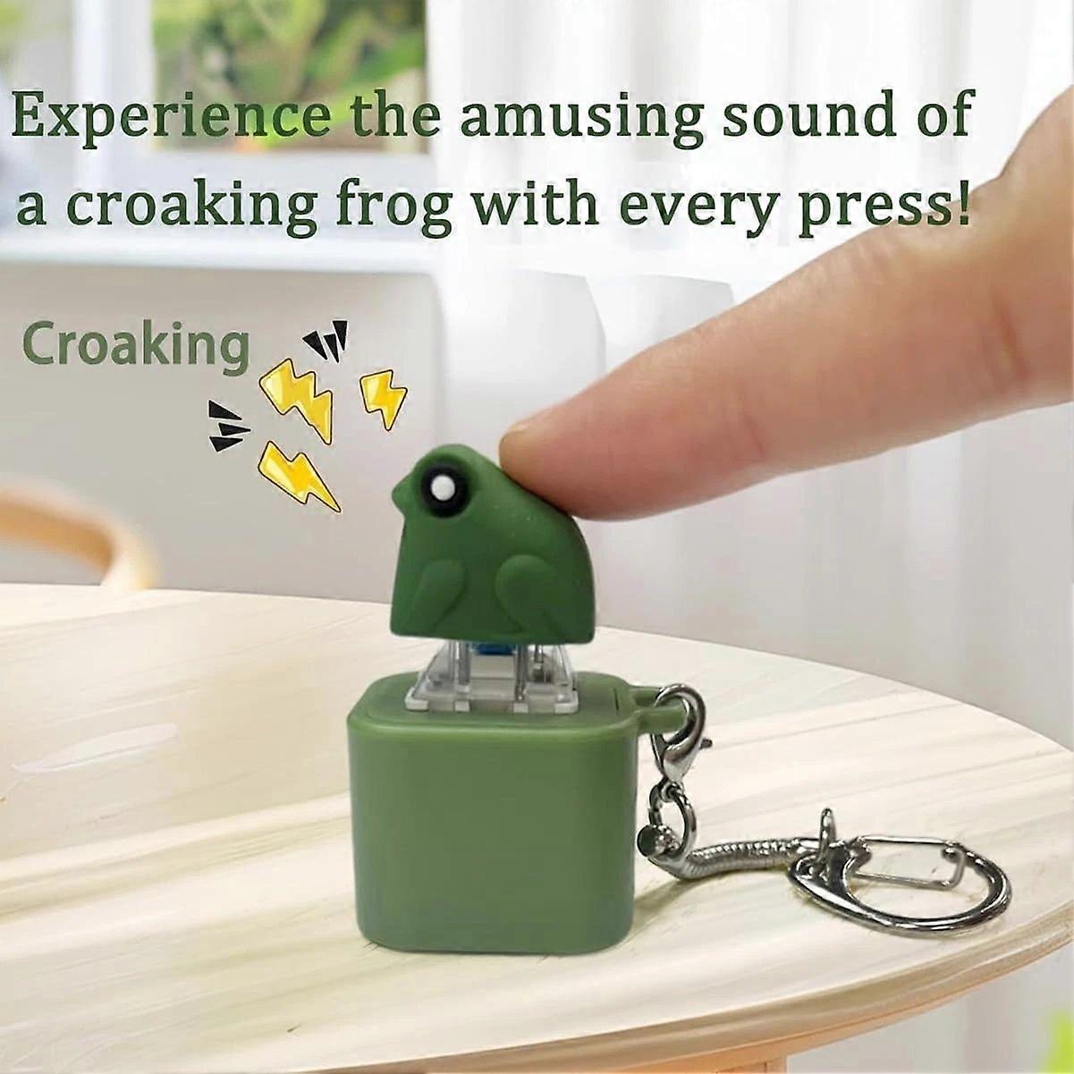 Croaking Frog Keychain,Rechargeable Stress-Relieving Clicky Keyboard ...