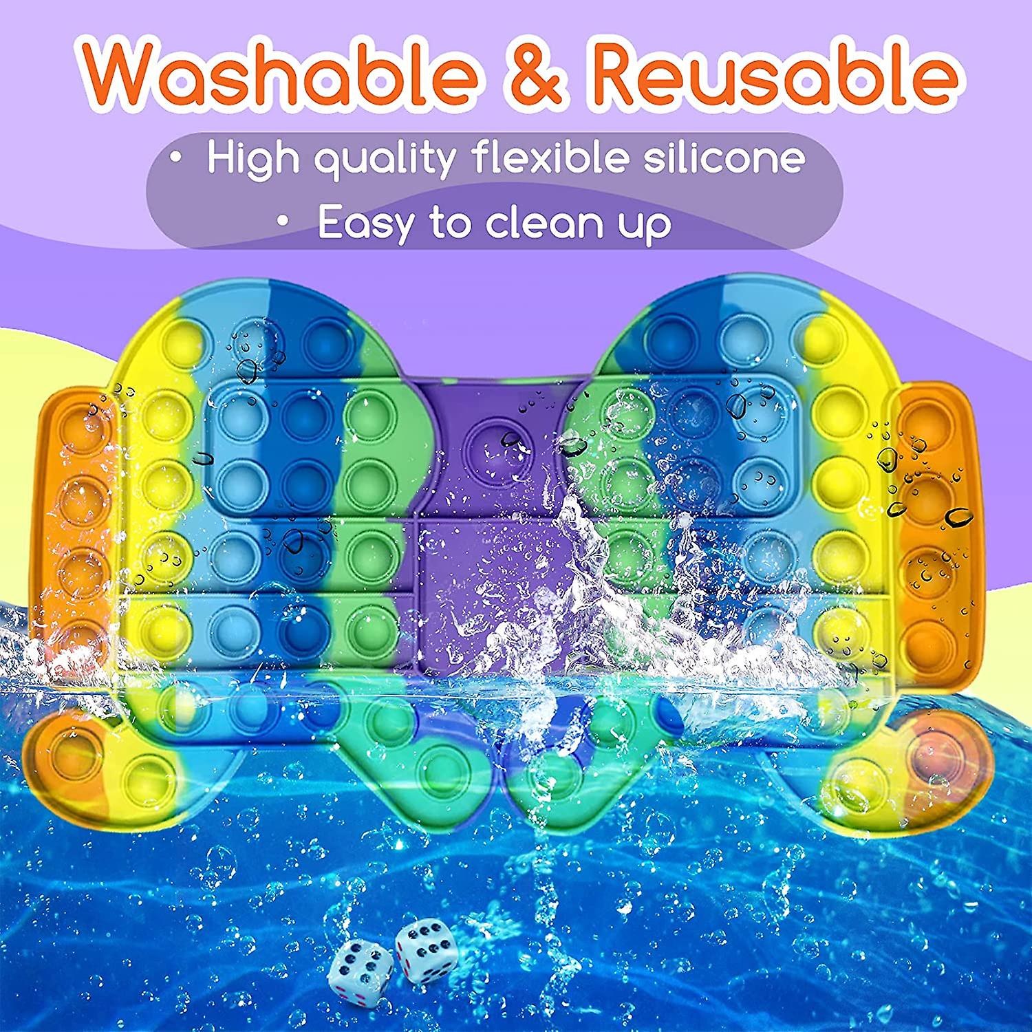 Big Size Pop Game Board Fidget Toy, Rainbow Chess Board Push Bubble ...