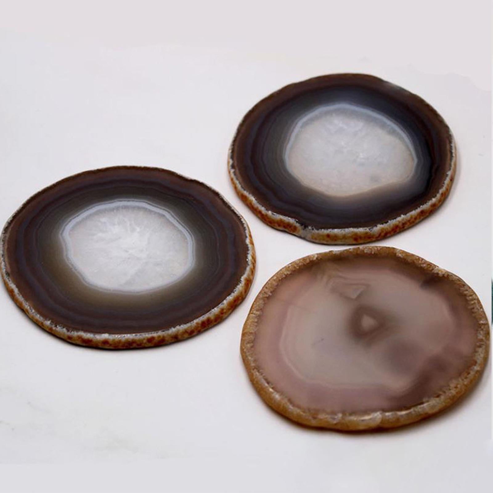 Natural Agate Coasters In Round Slice Shape For Home Decoration And ...