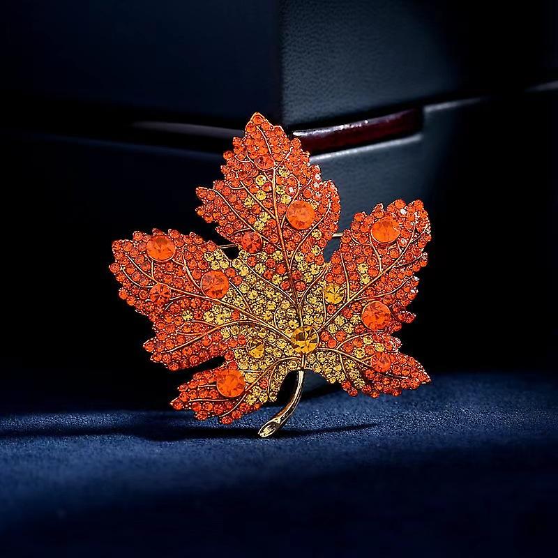 1 Diamond Maple Leaf Brooch, Coat Corsage Pin, Suit Jacket Accessory, The Best Choice For Gift ...
